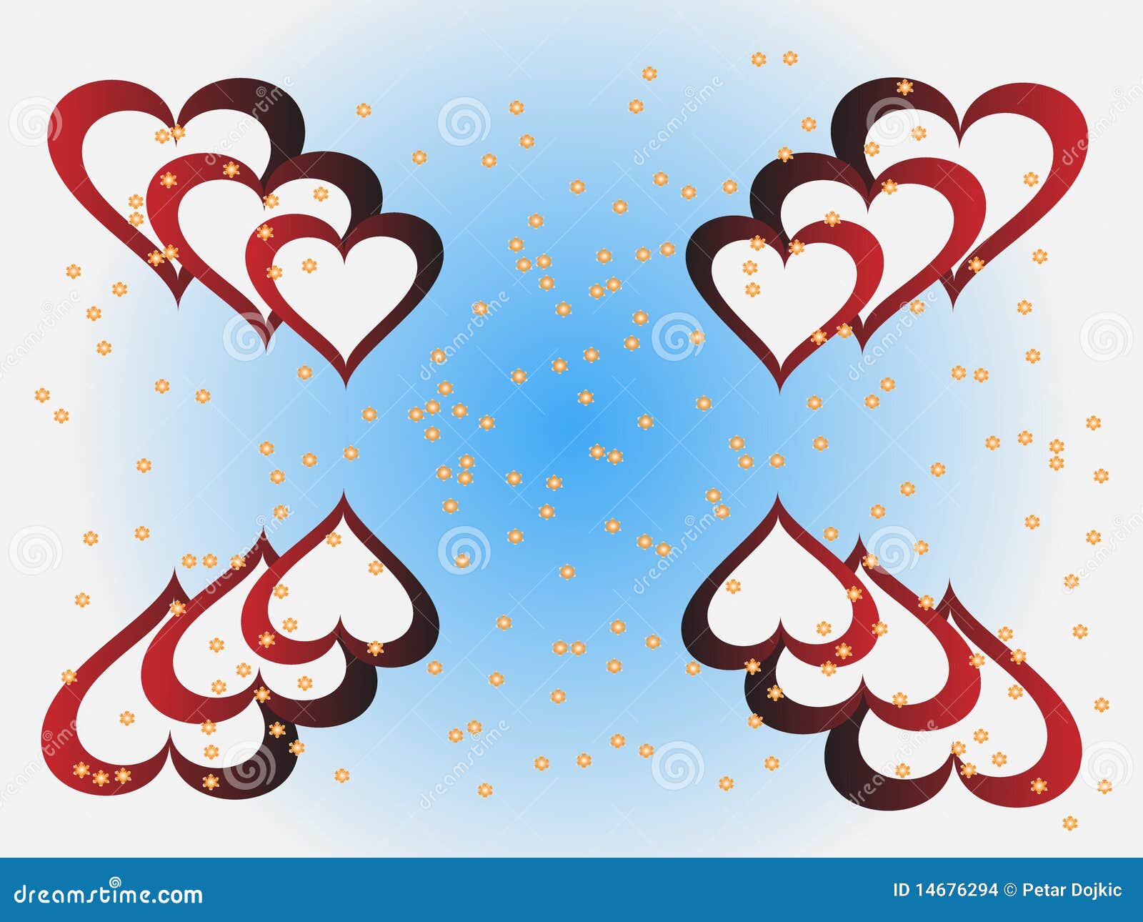 Cuatro corazones ilustración del vector. Ilustración de lindo - 14676294