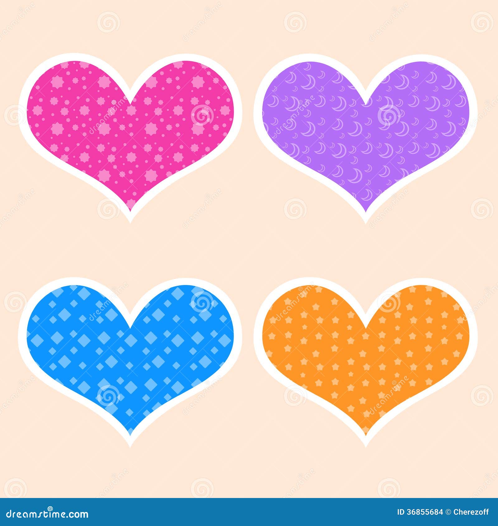 Cuatro corazones stock de ilustración. Ilustración de concepto - 36855684