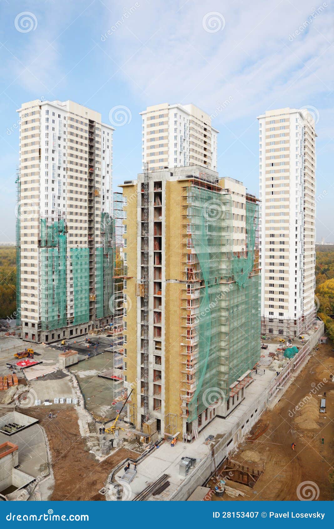 Cuatro Edificios Bajo Construcción Fotografía editorial - Imagen de ...