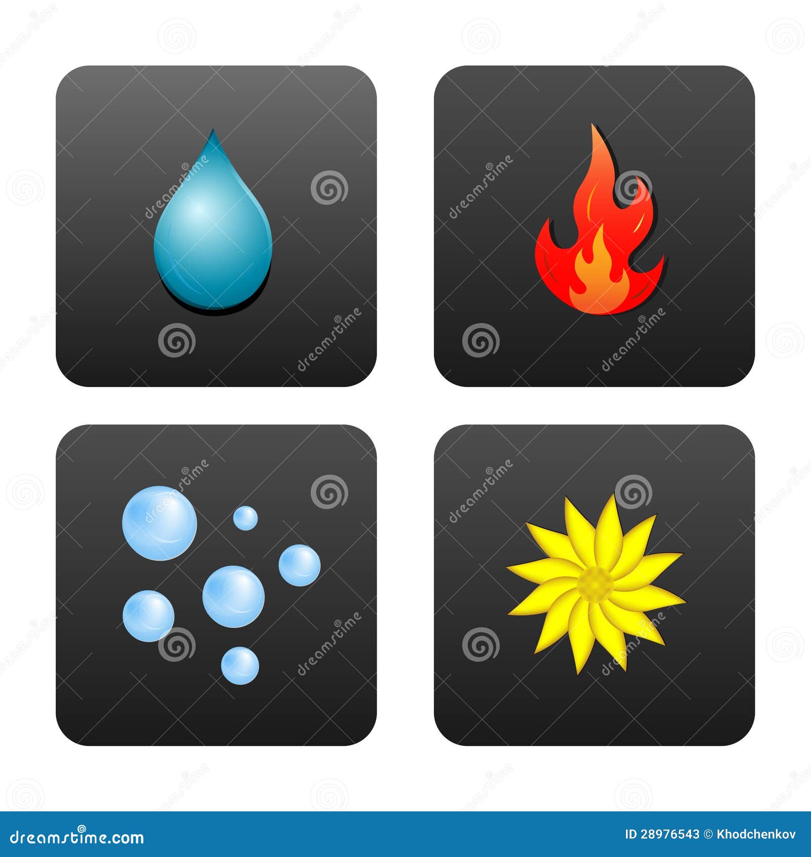 Cuatro elementos ilustración del vector. Ilustración de limpio - 28976543