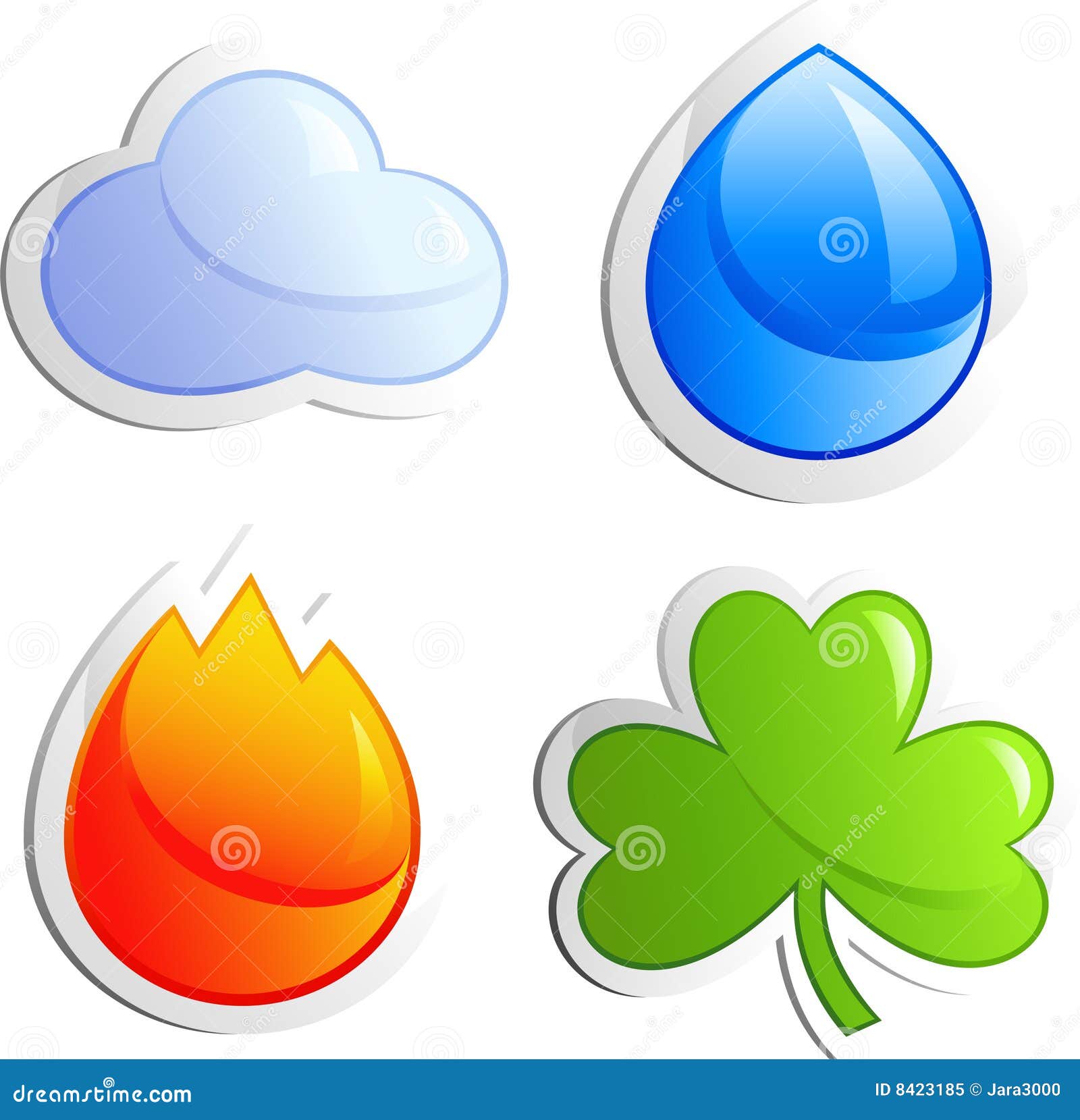 Cuatro elementos ilustración del vector. Ilustración de tierra - 8423185