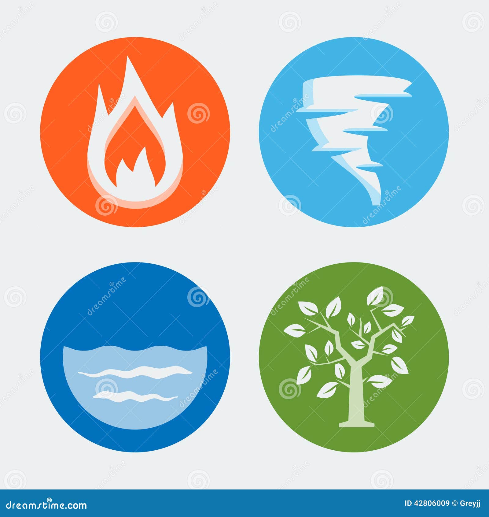 Cuatro Elementos - Iconos #1 Del Vector Ilustración del Vector ...