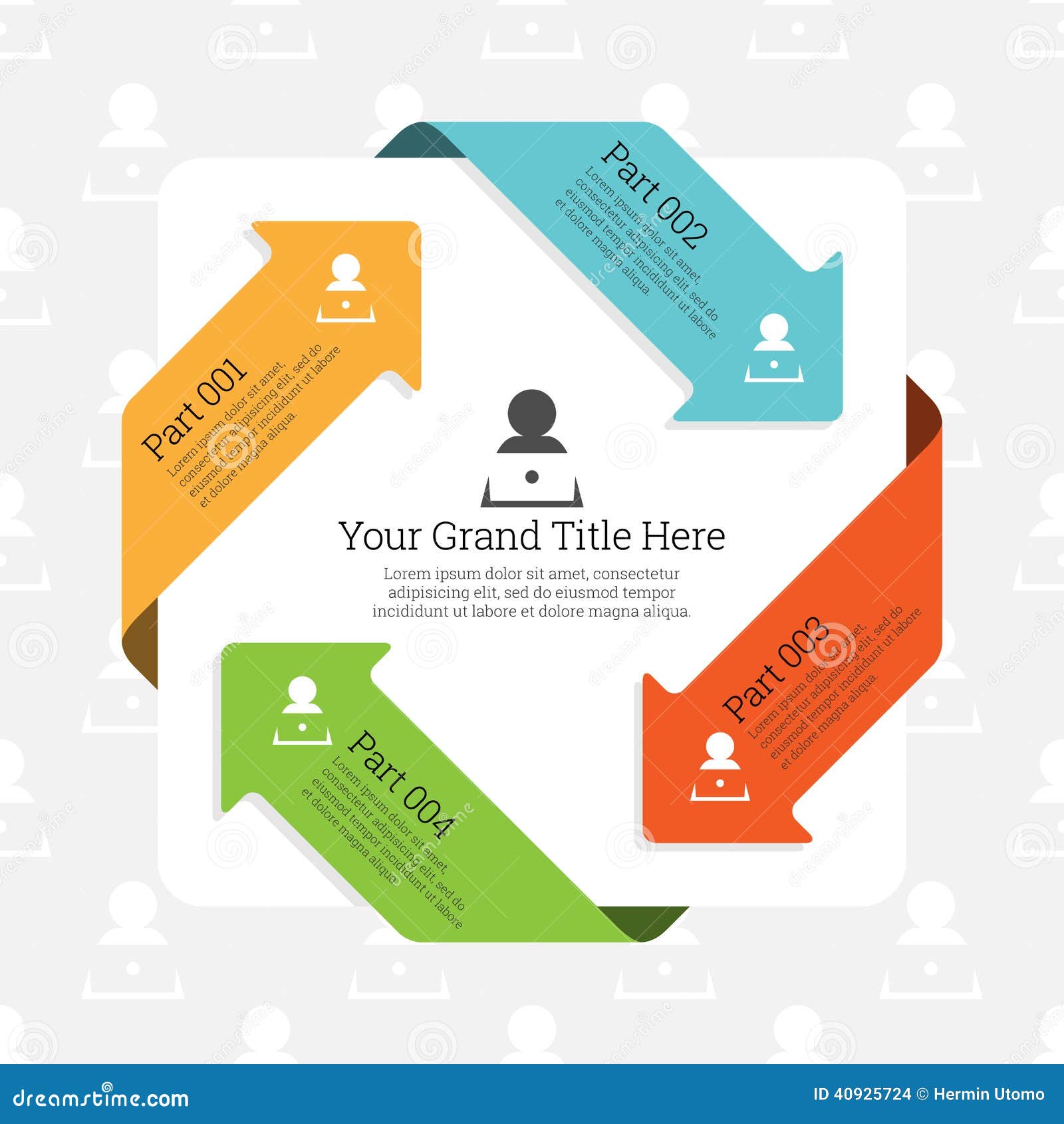 Cuatro Flecha Continua Infographic Ilustración del Vector - Ilustración ...