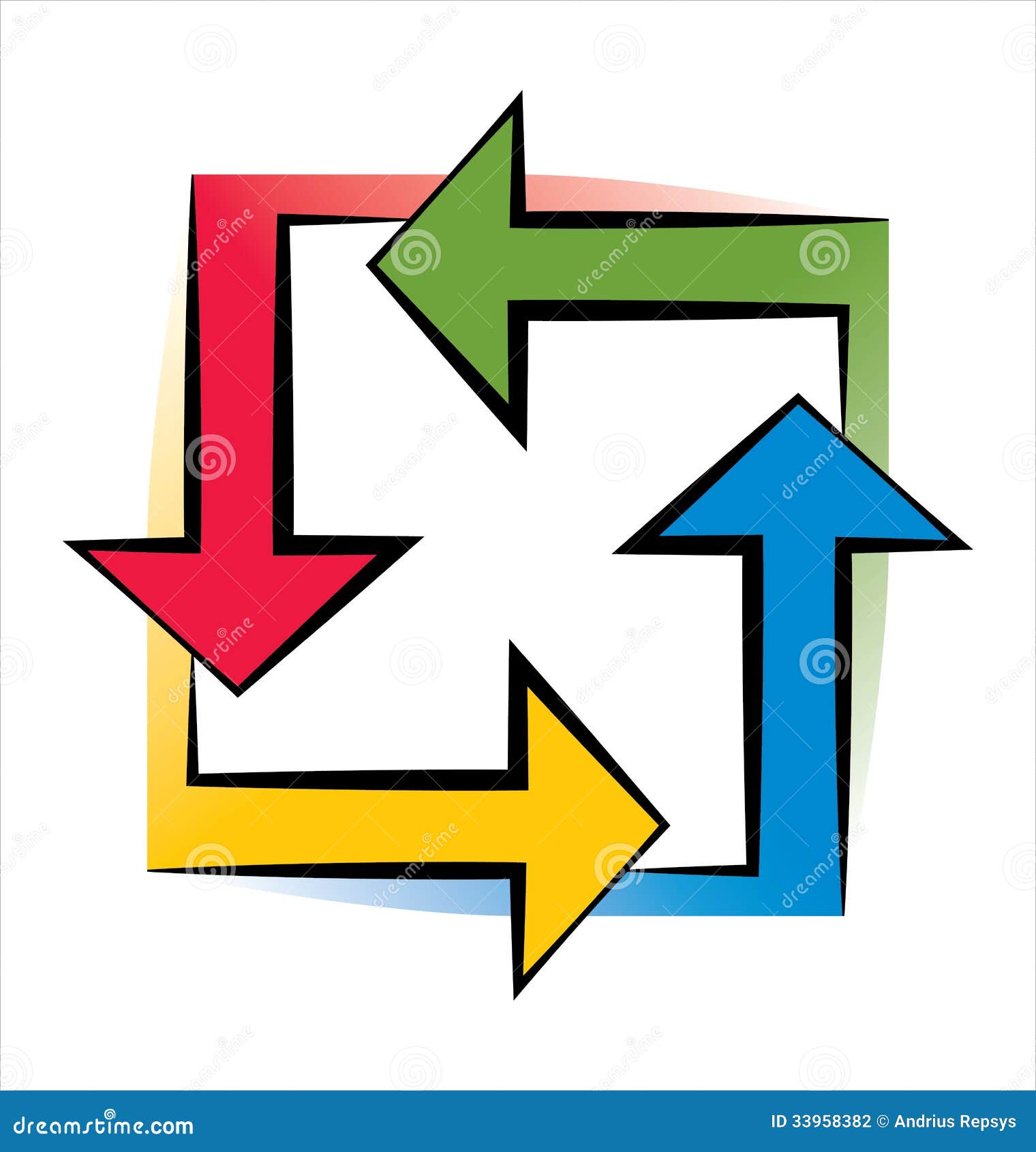 Cuatro flechas ilustración del vector. Ilustración de sindicato - 33958382