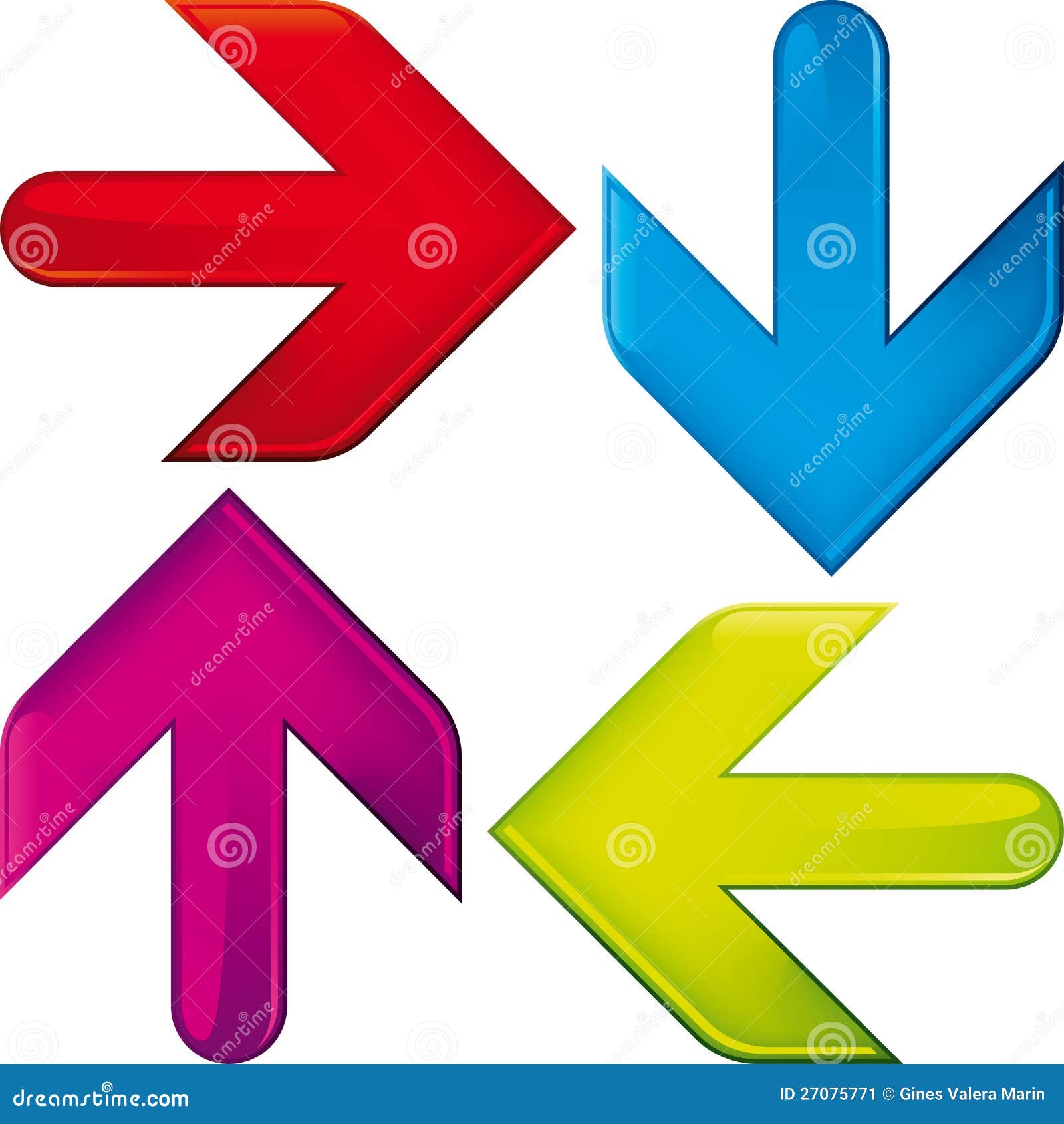 Cuatro Flechas Del Cristal Del Vector Ilustración del Vector ...