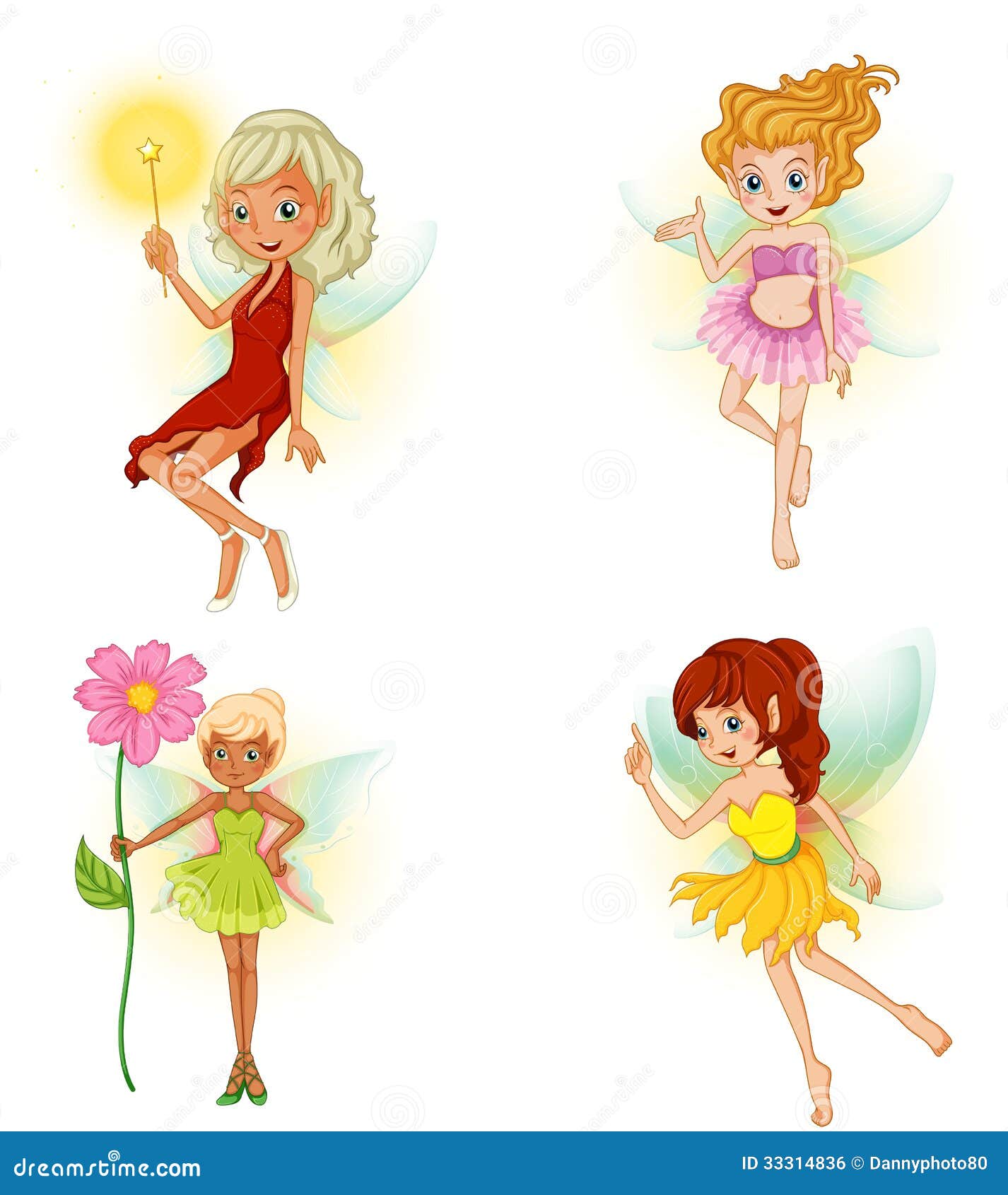 Cuatro Hadas Hermosas Imagen de archivo libre de regalías - Imagen ...