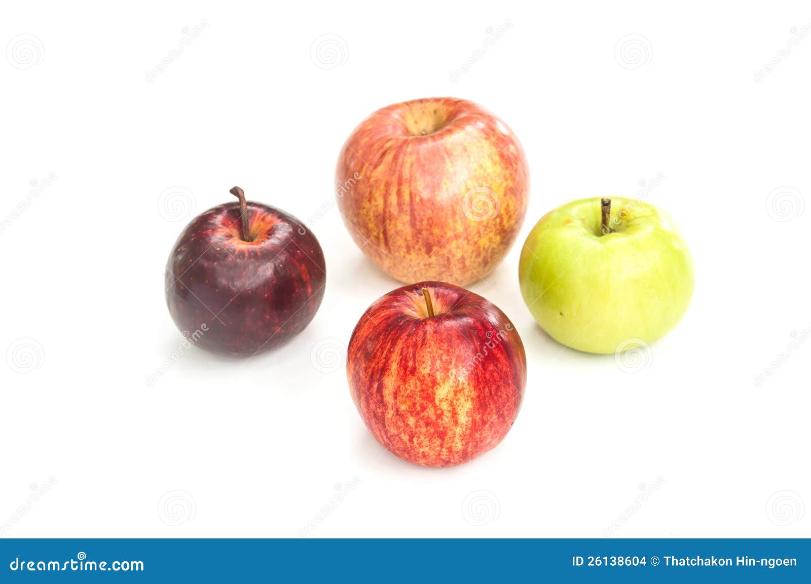 Cuatro manzanas del color foto de archivo. Imagen de rojo - 26138604