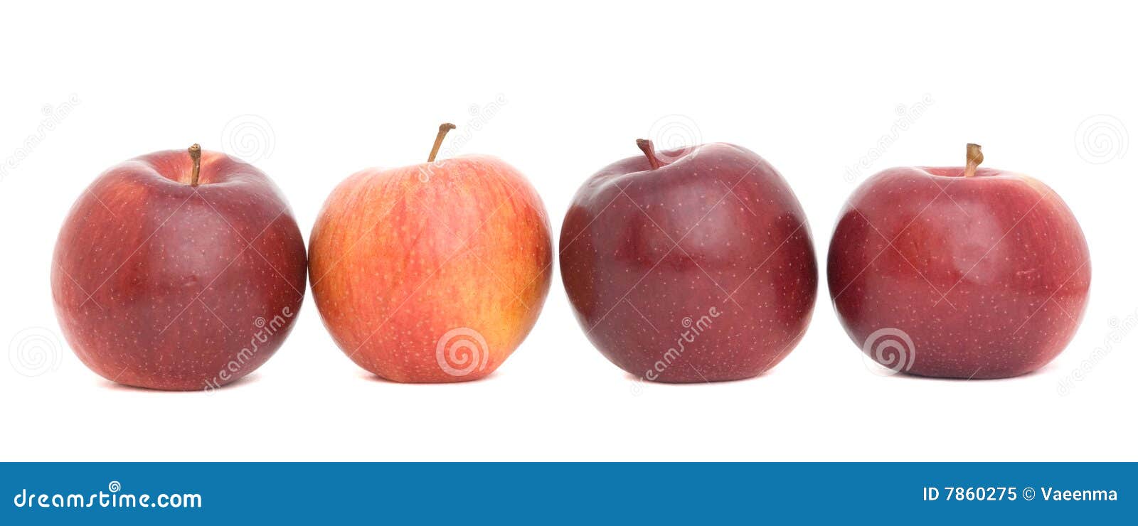 Cuatro manzanas rojas imagen de archivo. Imagen de aislado - 7860275