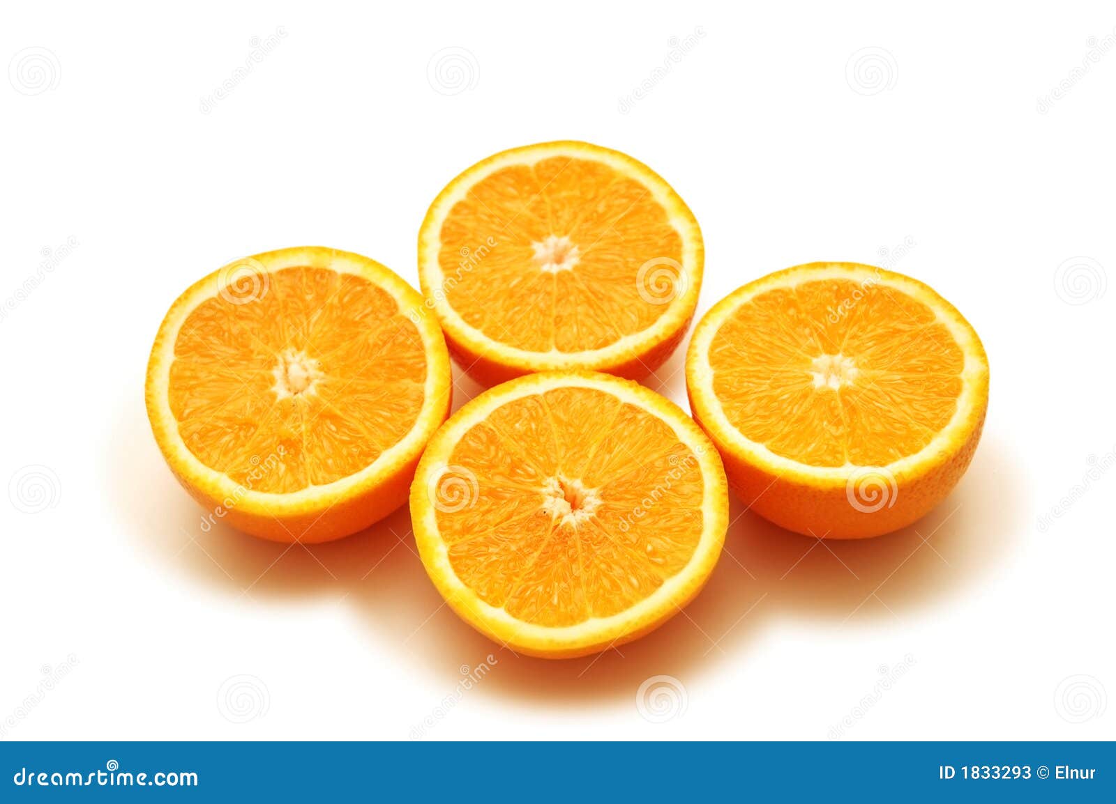 Cuatro Mitad-cortaron Naranjas Imagen de archivo - Imagen de cierre ...