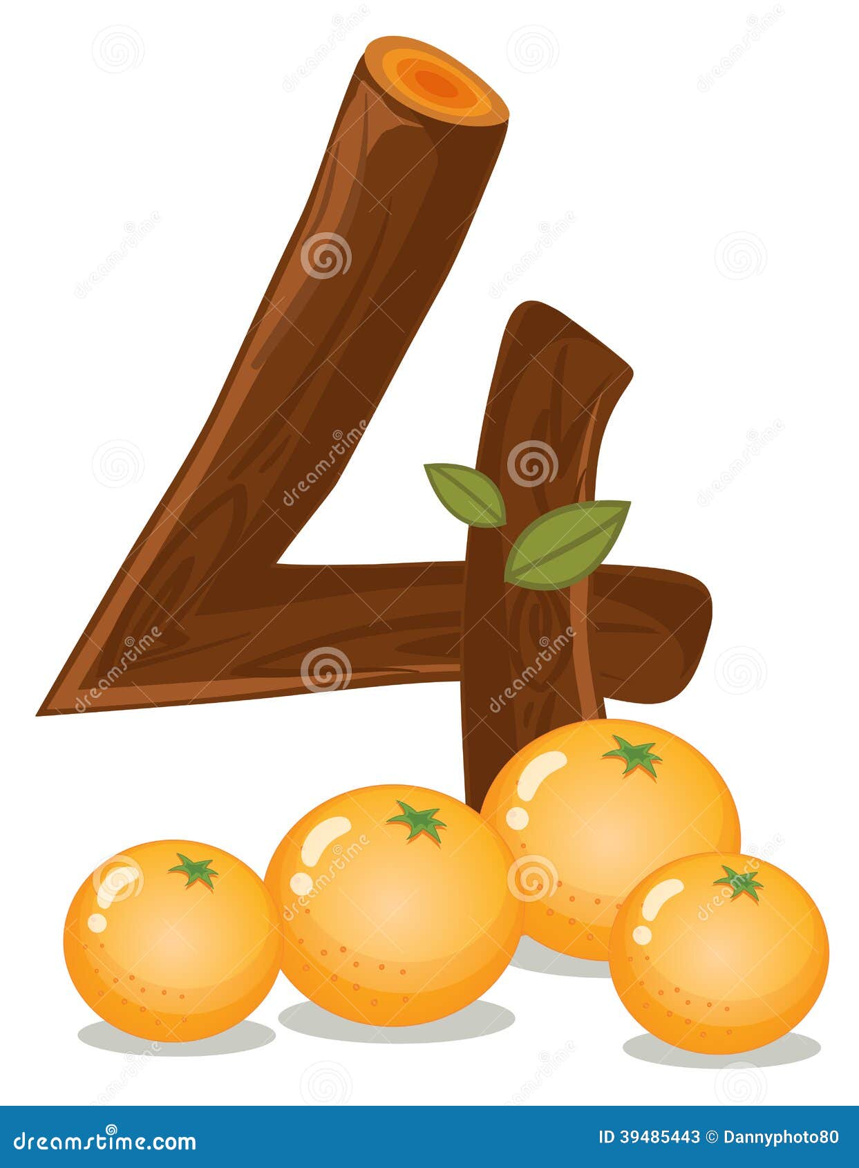 Cuatro naranjas ilustración del vector. Ilustración de creatividad ...