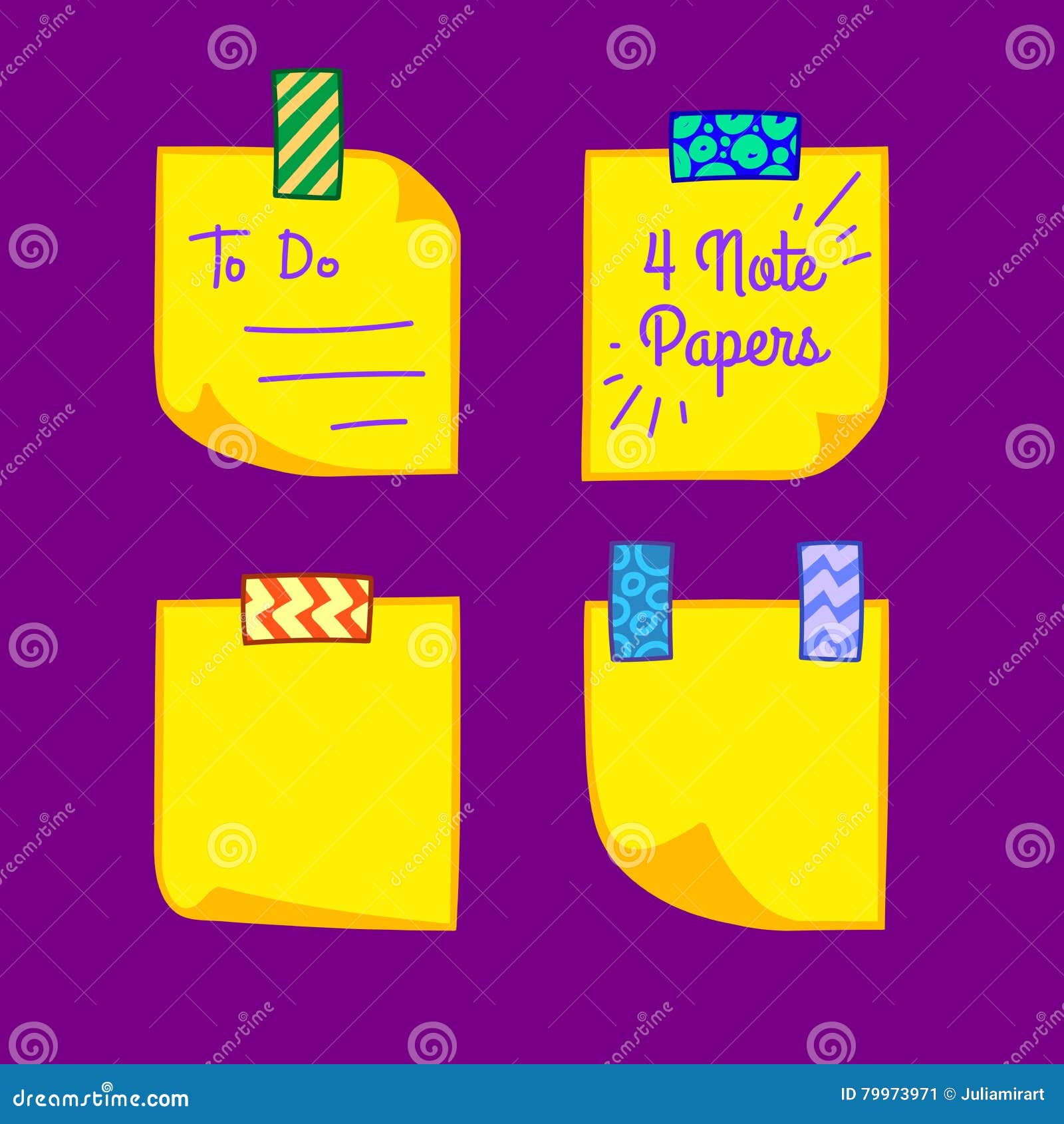 Cuatro nota Papers-07 ilustración del vector. Ilustración de hoja ...
