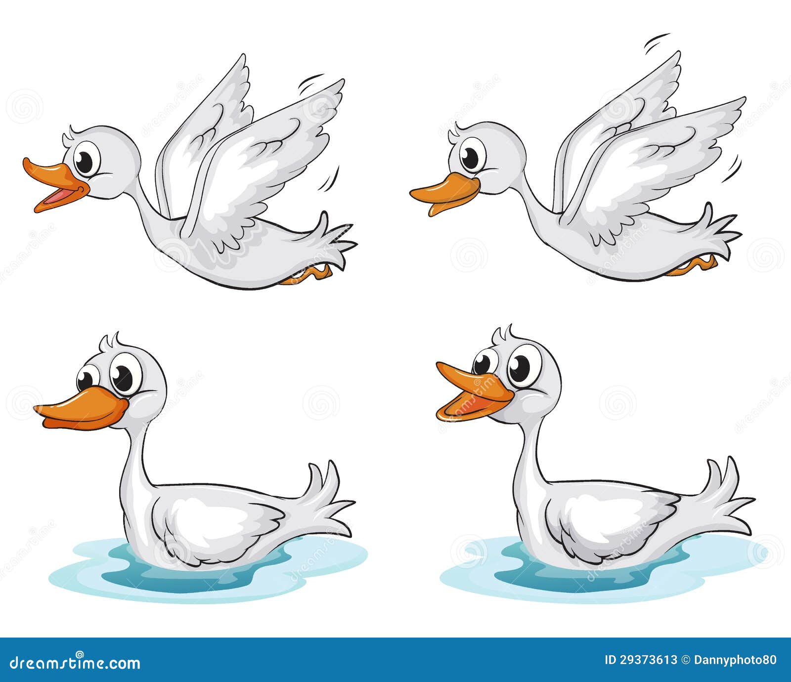 Cuatro patos stock de ilustración. Ilustración de anaranjado - 29373613