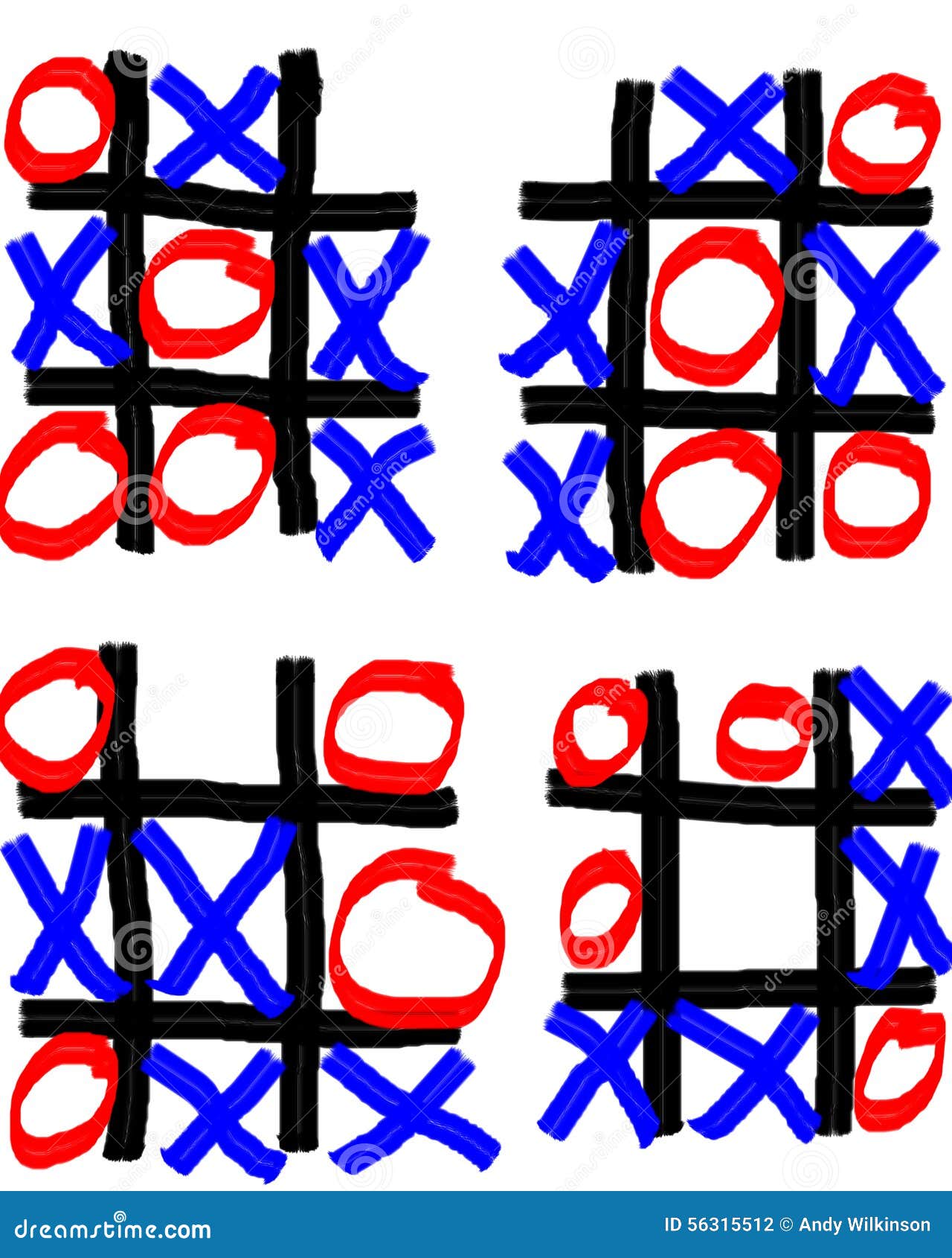 Cuatro Tick Tack Toe Games Inacabado Stock de ilustración - Ilustración ...