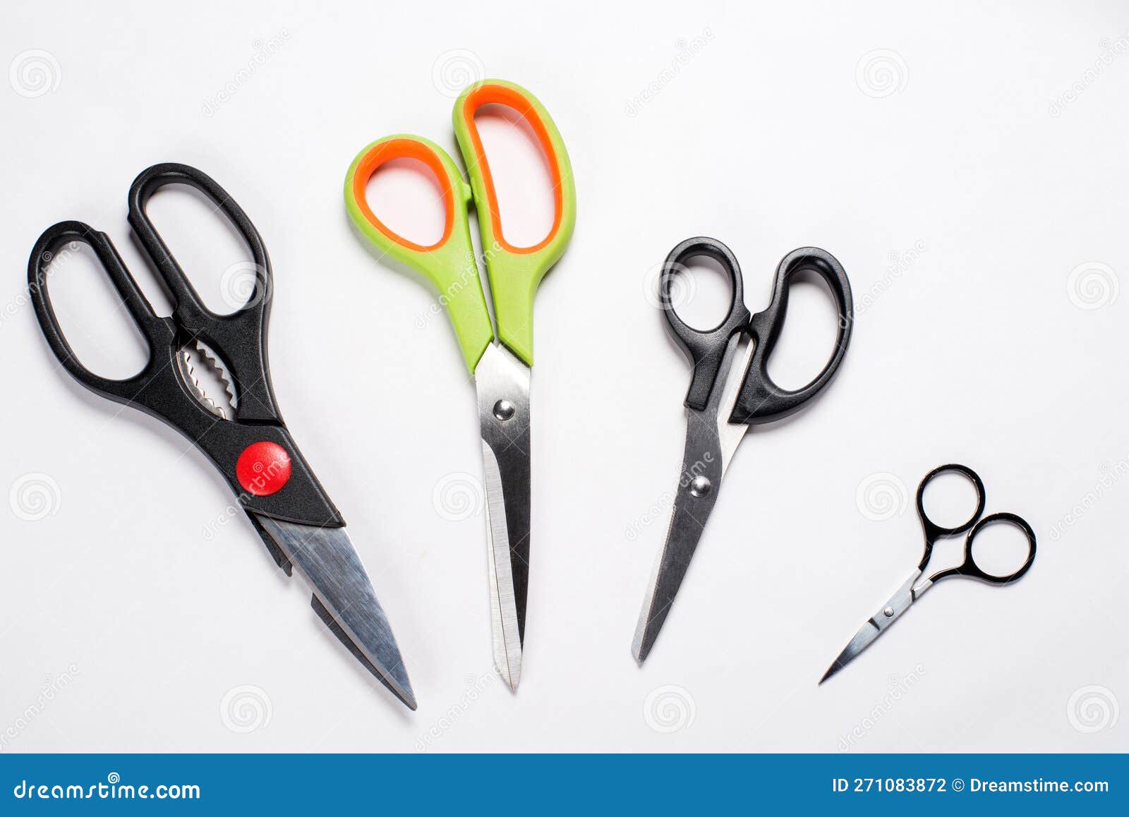 Cuatro tipos de tijeras foto de archivo. Imagen de oficina - 271083872