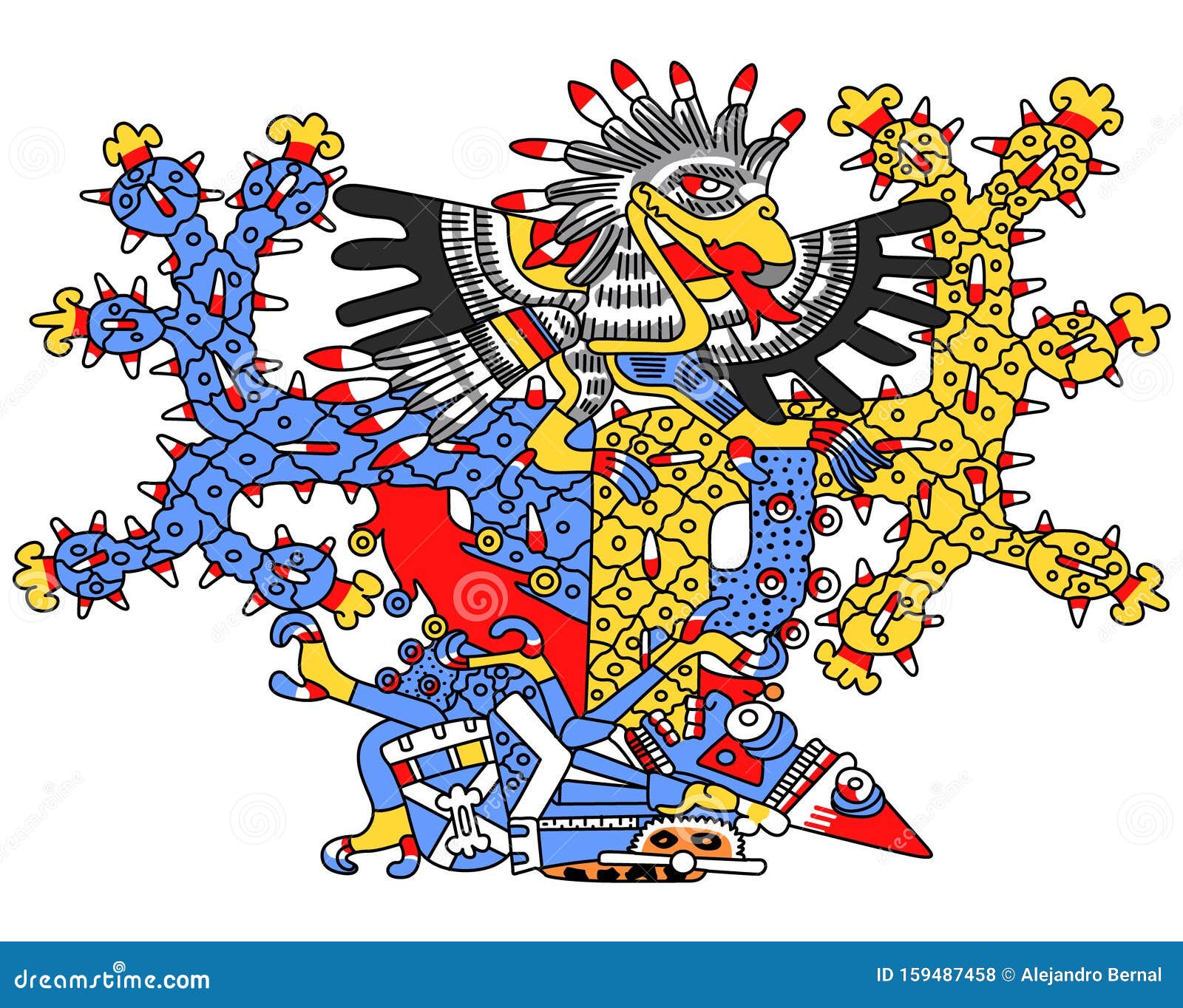 Cuauhtli Mexica Ancient God. Vector Illustrator Stock Photo ...