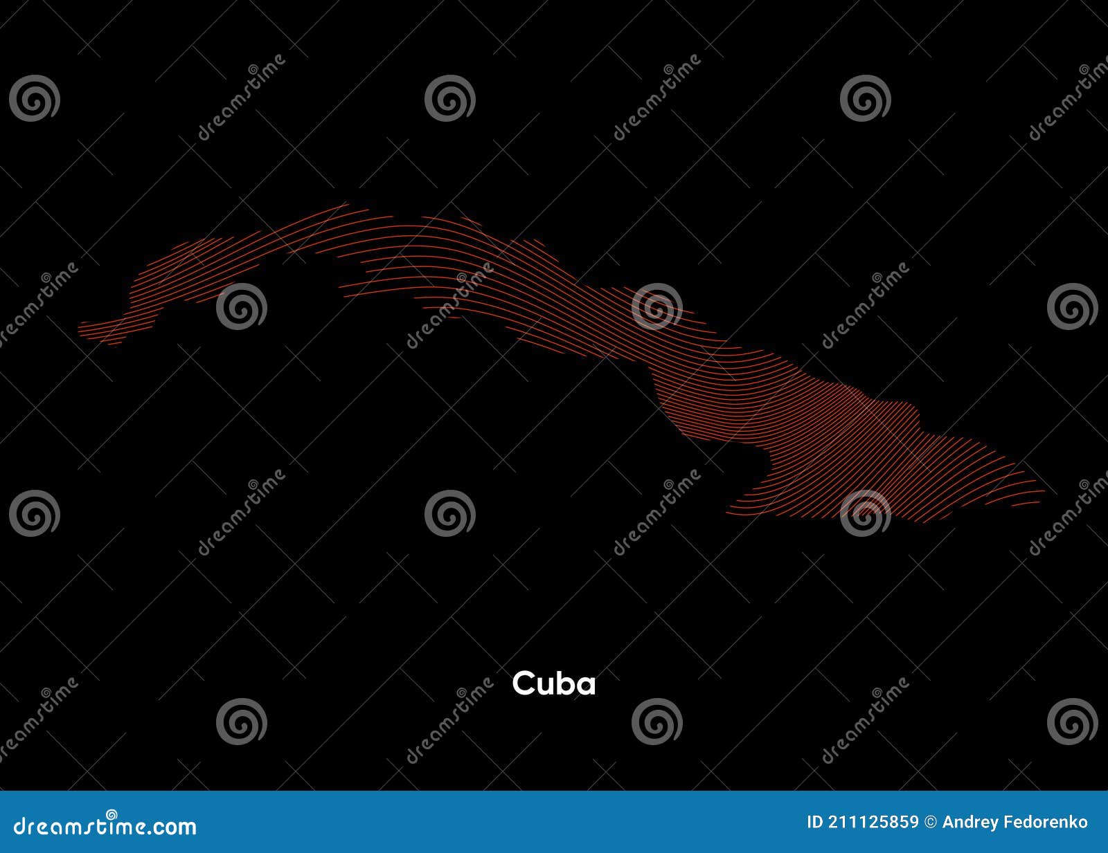 Twist Lines Map of Cuba. Cuba Political Map Stock Vector - Illustration ...