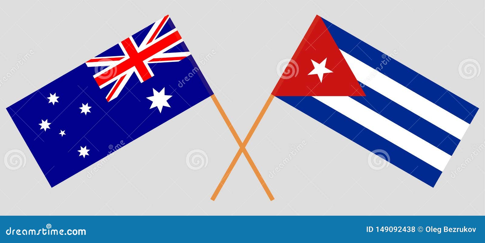 Cuba and Australia. the Cuban and Australian Flags. Official Colors ...