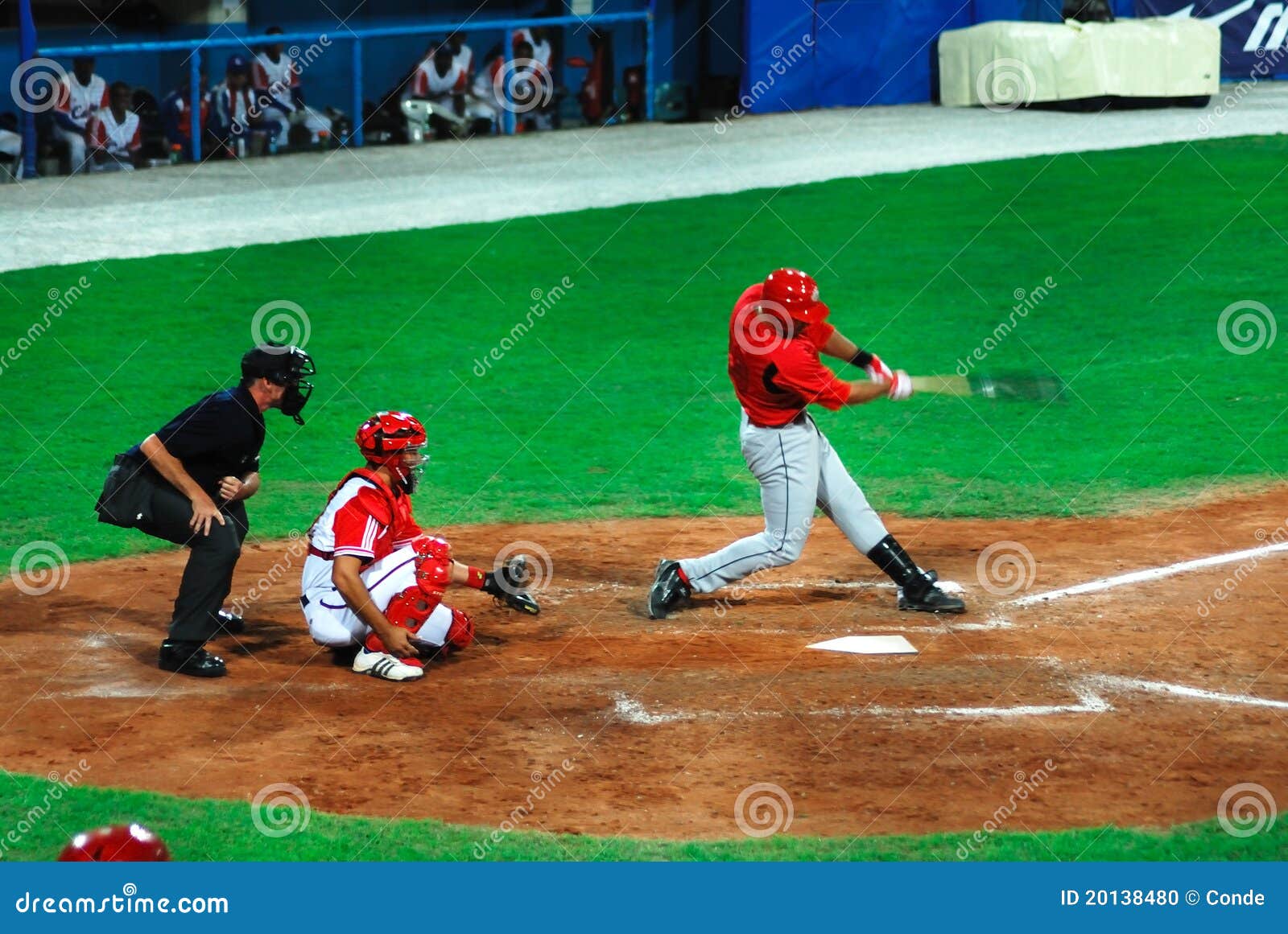 Cuba-canada baseball game editorial image. Image of catcher - 20138480