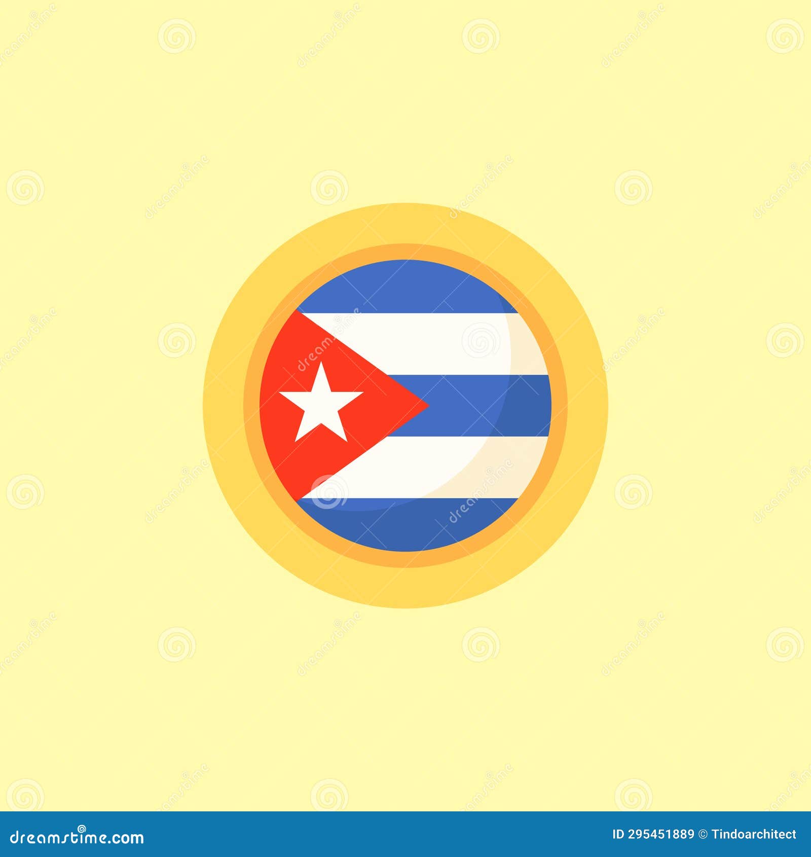 Cuba - Circular Flag stock vector. Illustration of republic - 295451889