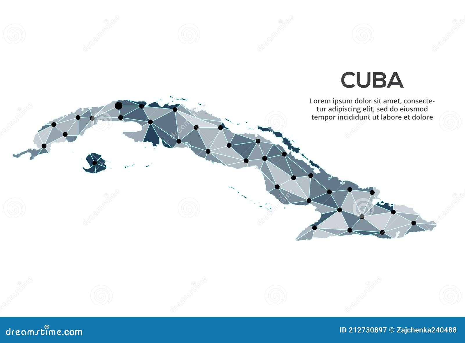 Cuba Communication Network Map. Vector Image of a Low Poly Global Map ...