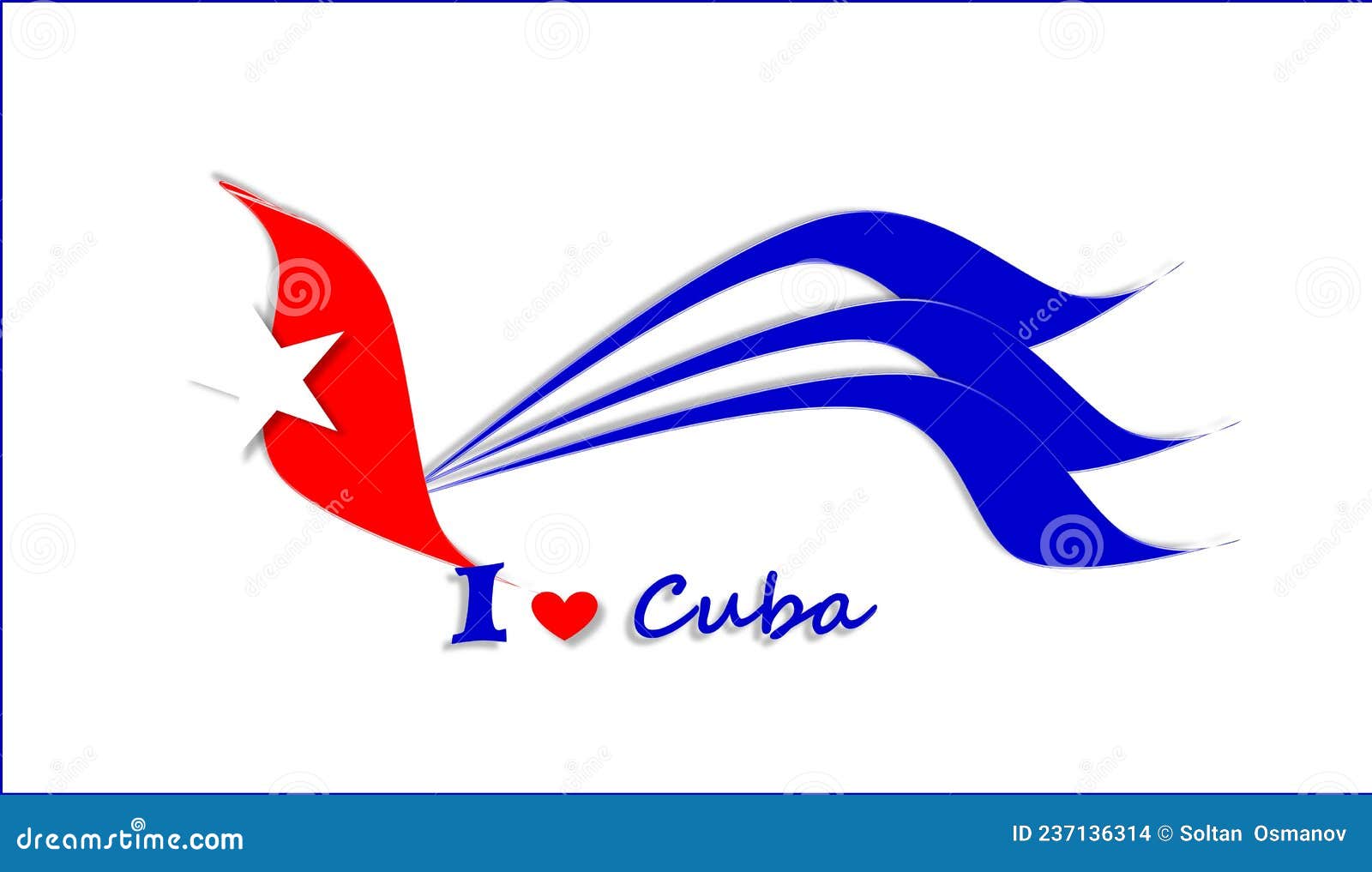 Cuba. Creative Inscription and Image on the Background of the Cuba Flag ...