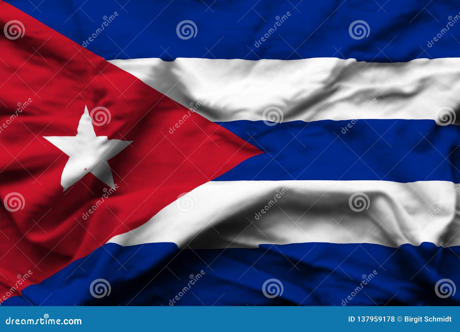 Cuba Realistic Flag Illustration. Stock Illustration - Illustration of ...