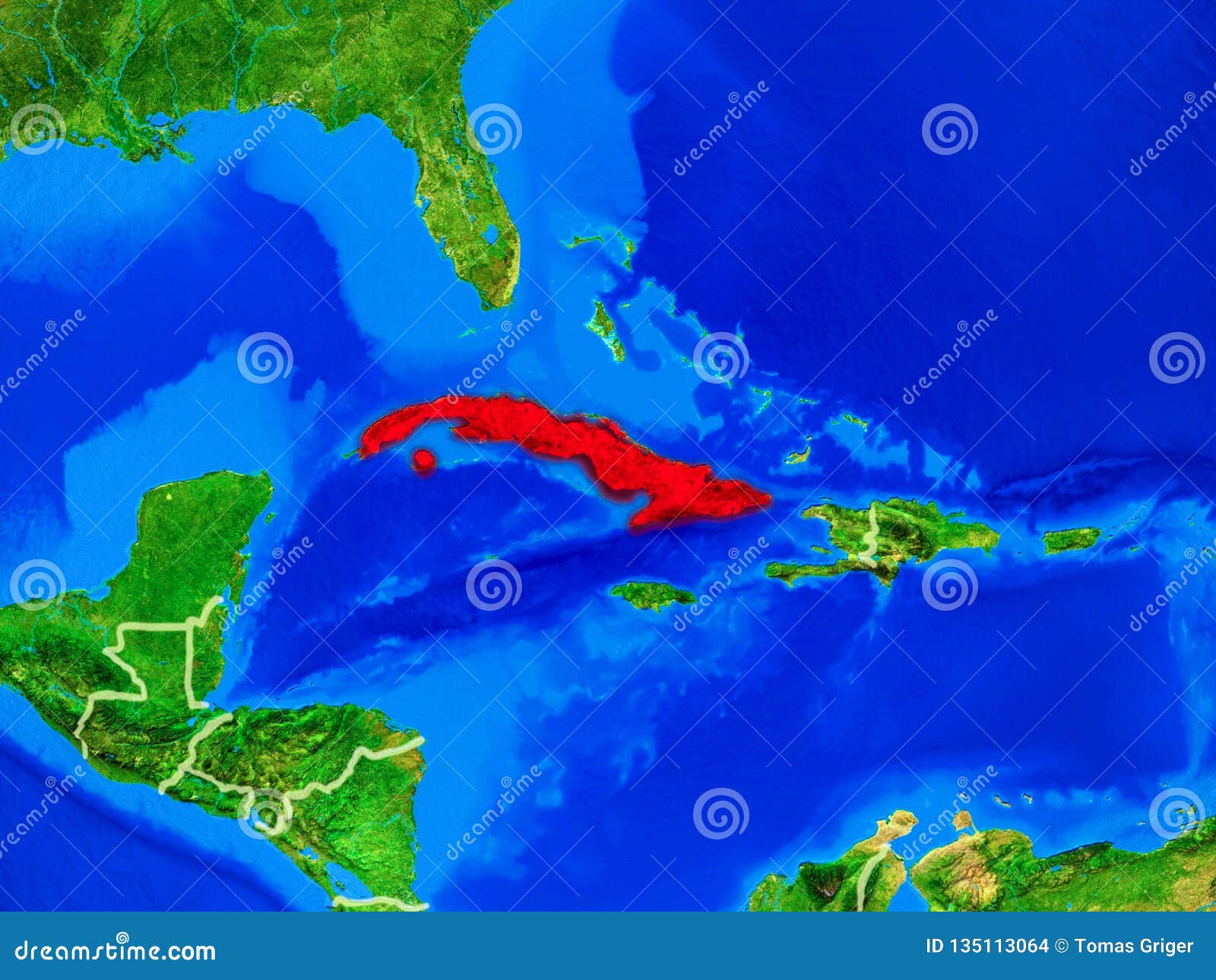 Cuba on Earth with borders stock photo. Image of global - 135113064