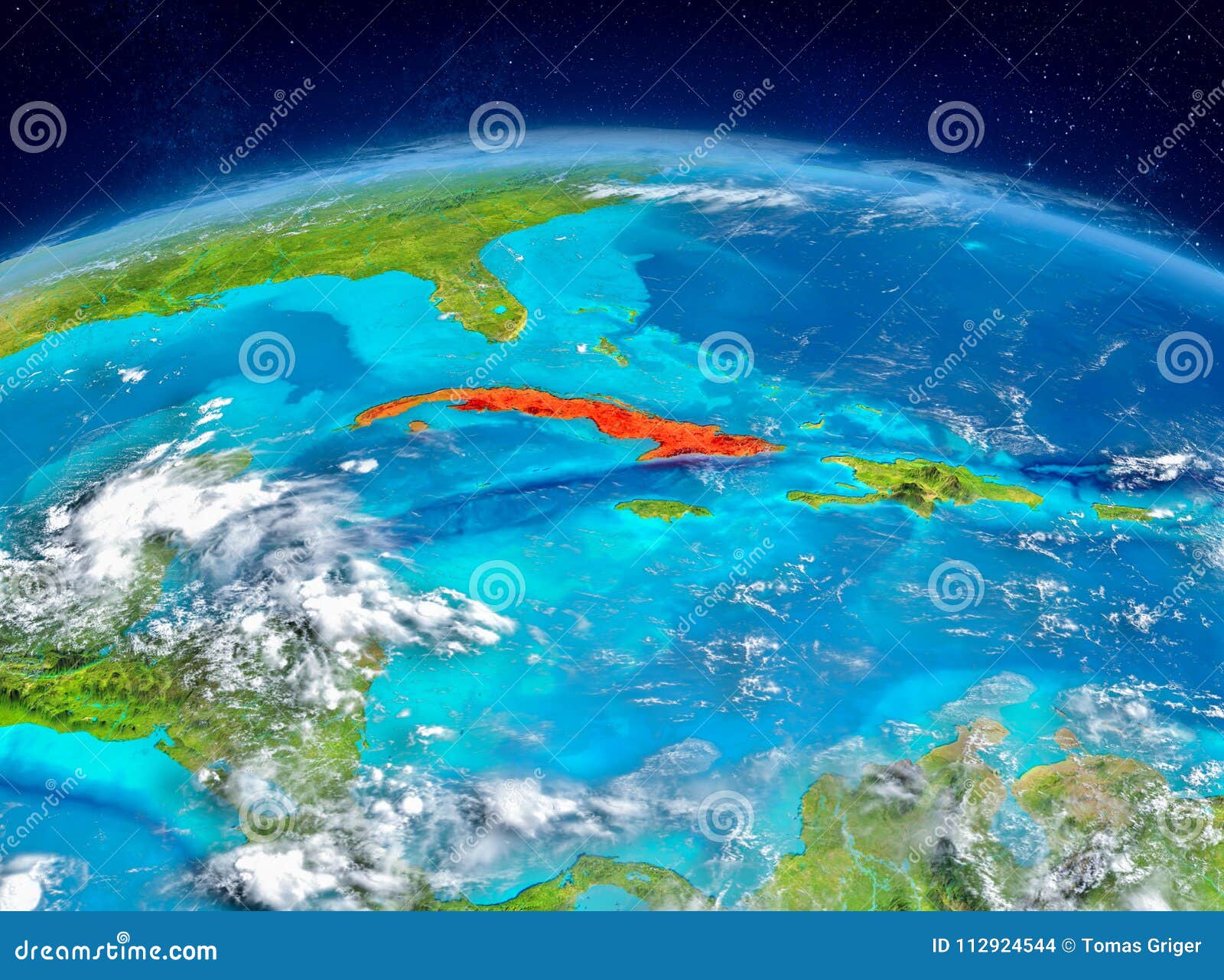 Cuba on Earth stock illustration. Illustration of country - 112924544