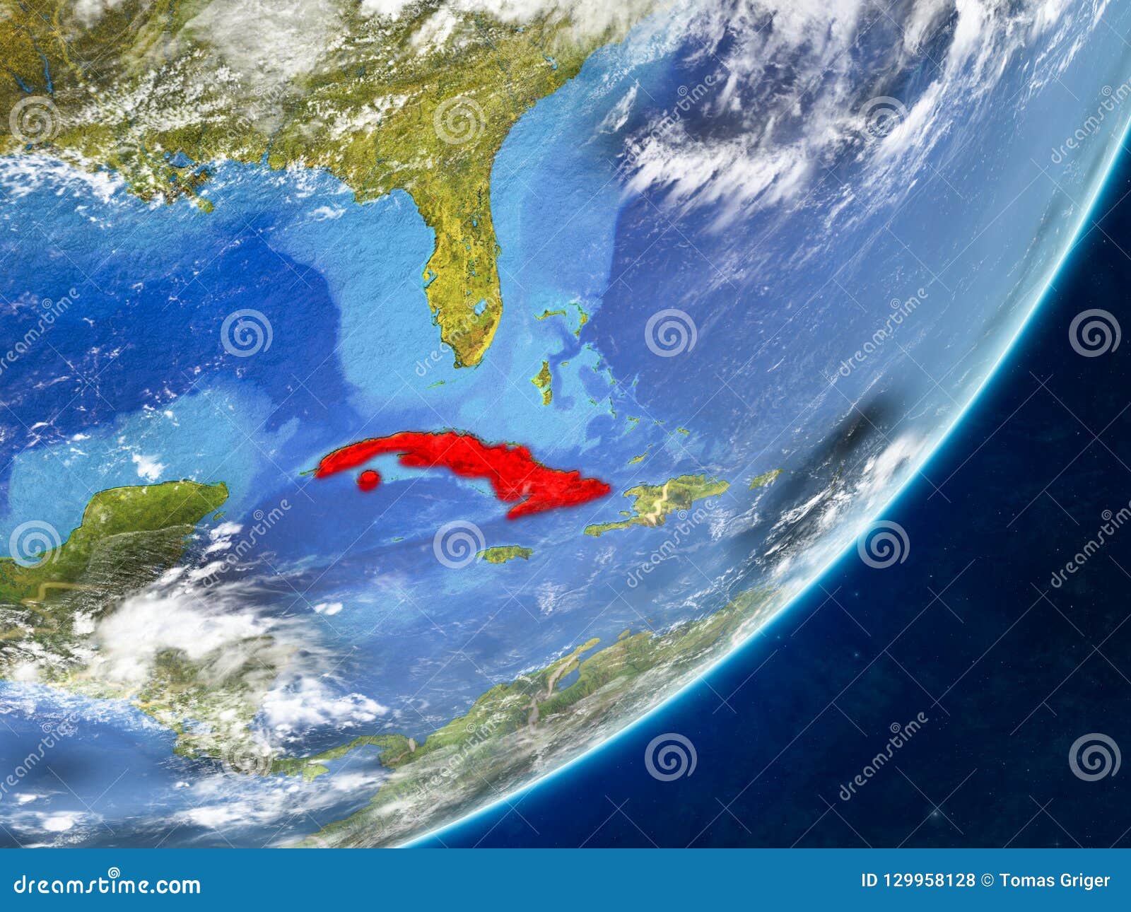 Cuba on Earth from space stock illustration. Illustration of america ...