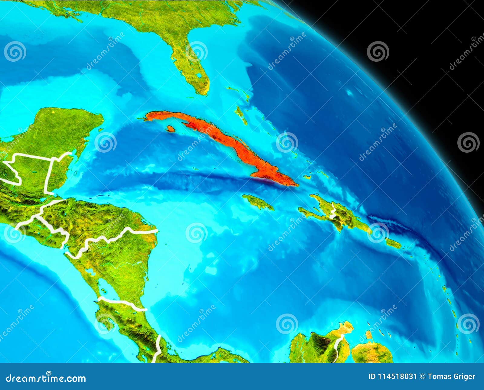 Cuba on Earth stock illustration. Illustration of view - 114518031