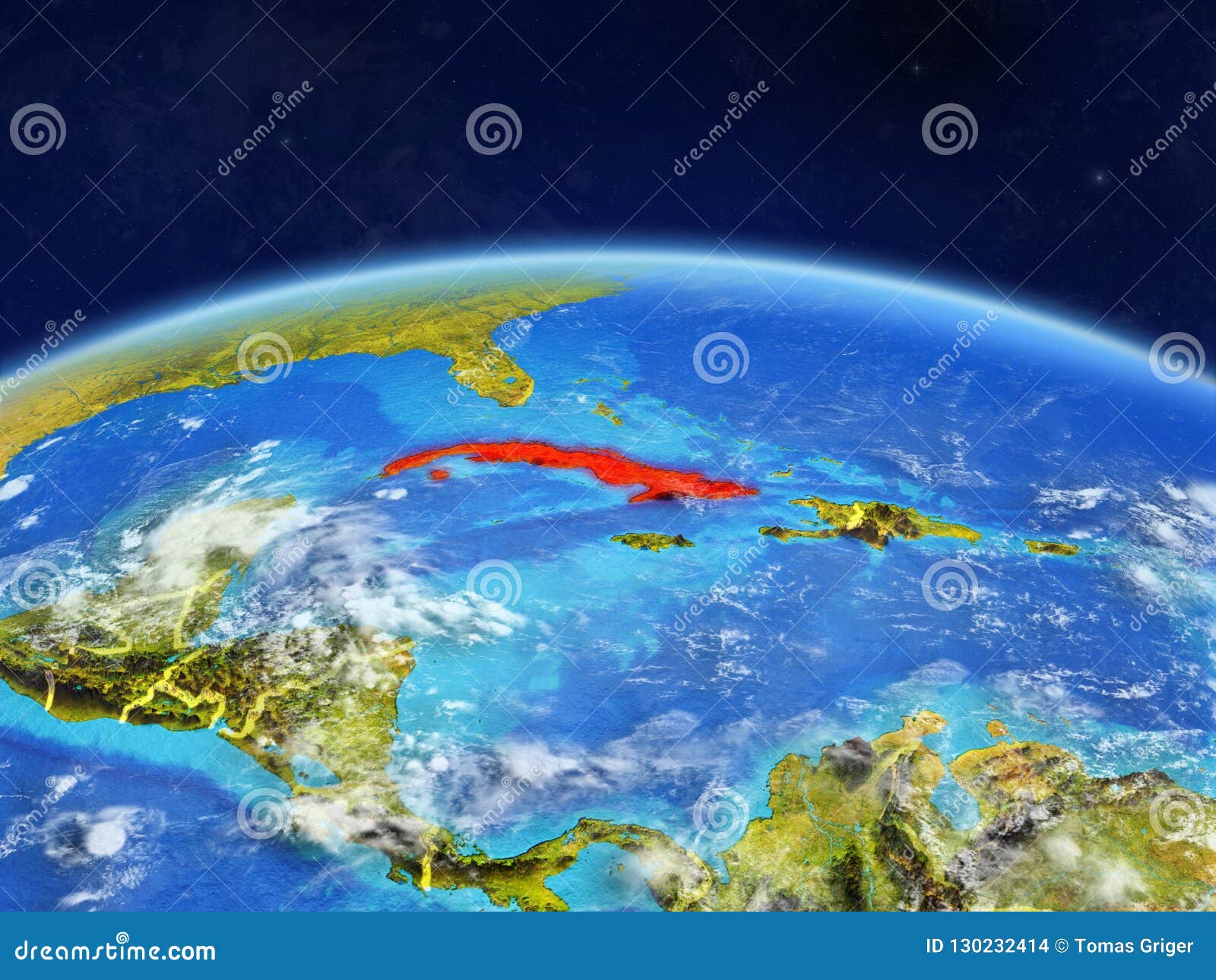 Cuba on Earth from space stock photo. Image of atmosphere - 130232414