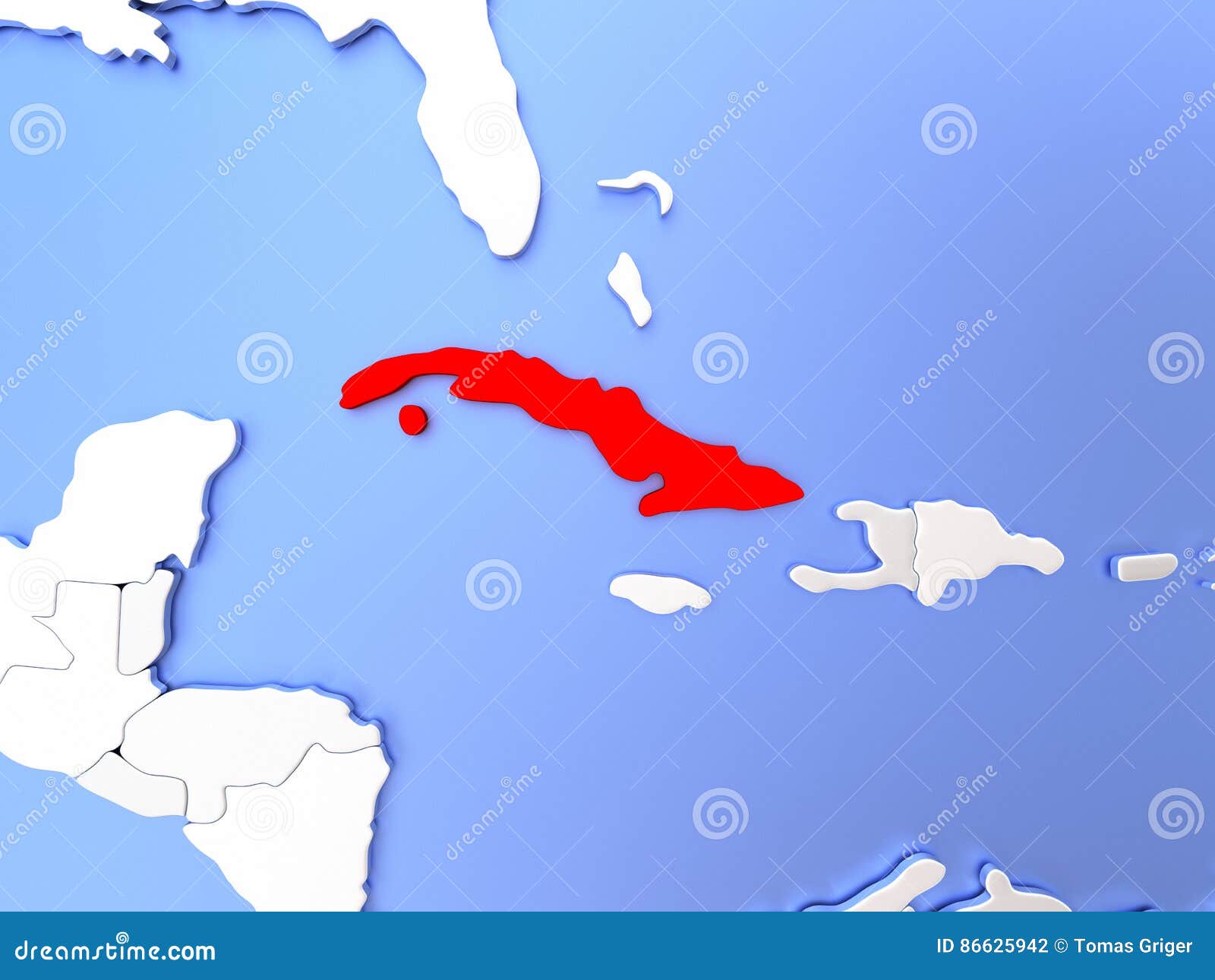 Cuba en rojo en mapa stock de ilustración. Ilustración de internacional ...
