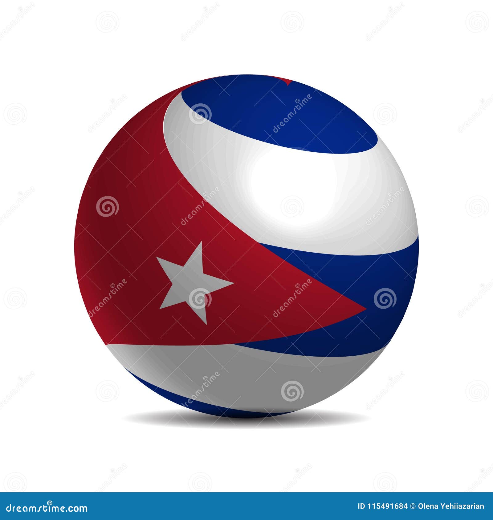 Cuba Flag on a 3d Ball with Shadow Stock Vector - Illustration of ...