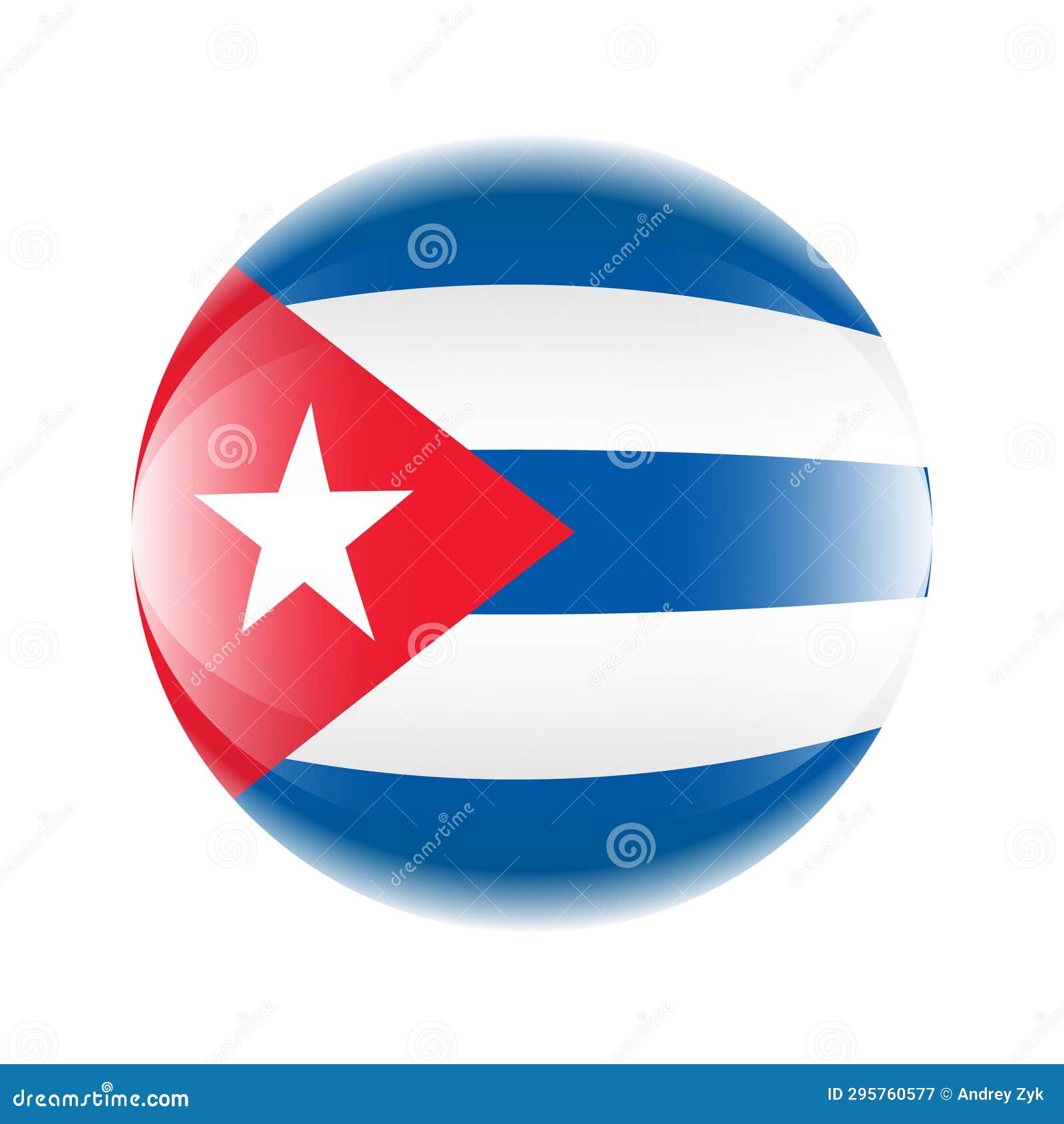 Cuba flag icon in the stock vector. Illustration of shiny - 295760577