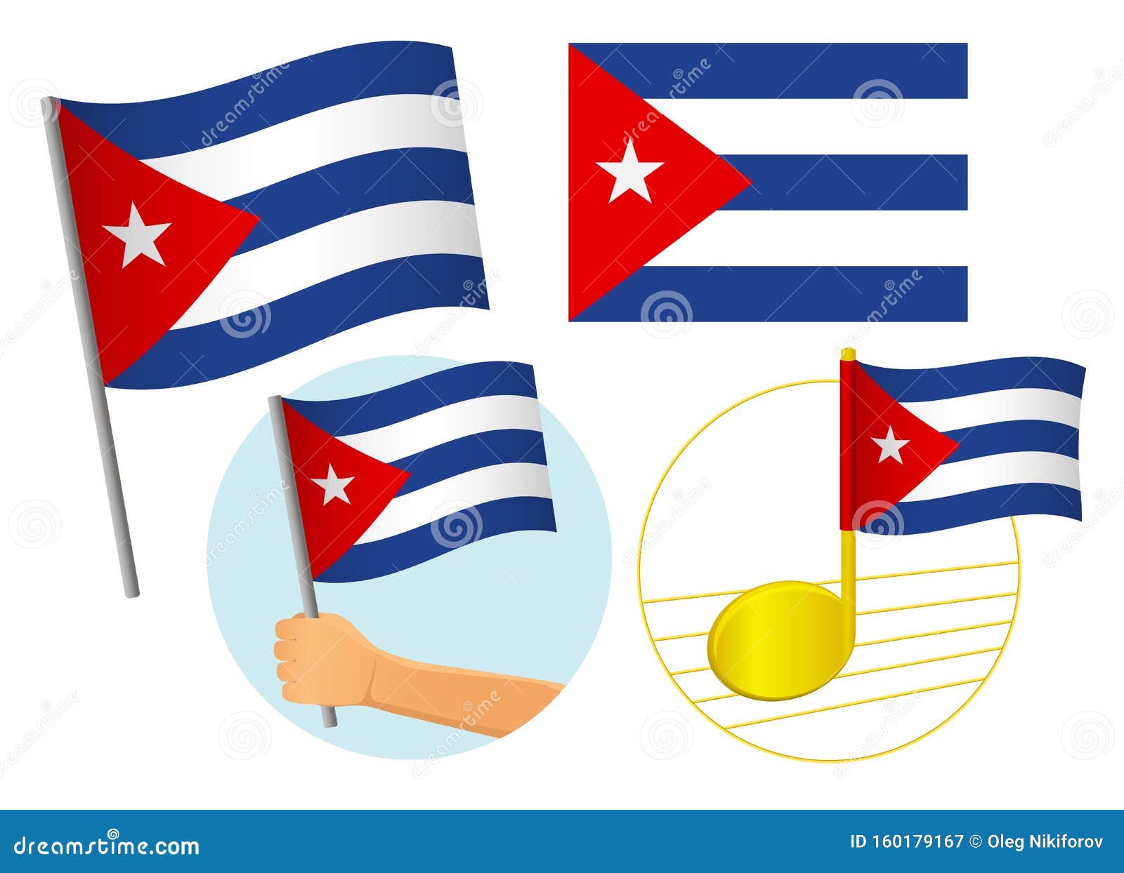 Cuba flag icon set stock vector. Illustration of flag - 160179167