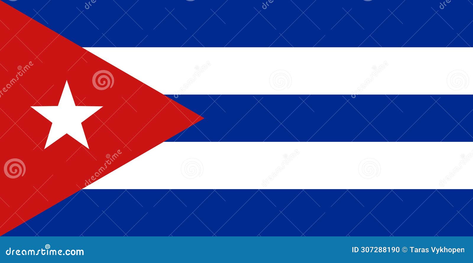 Cuba Flag in Official Colors and Proportion Correctly Vector Stock ...