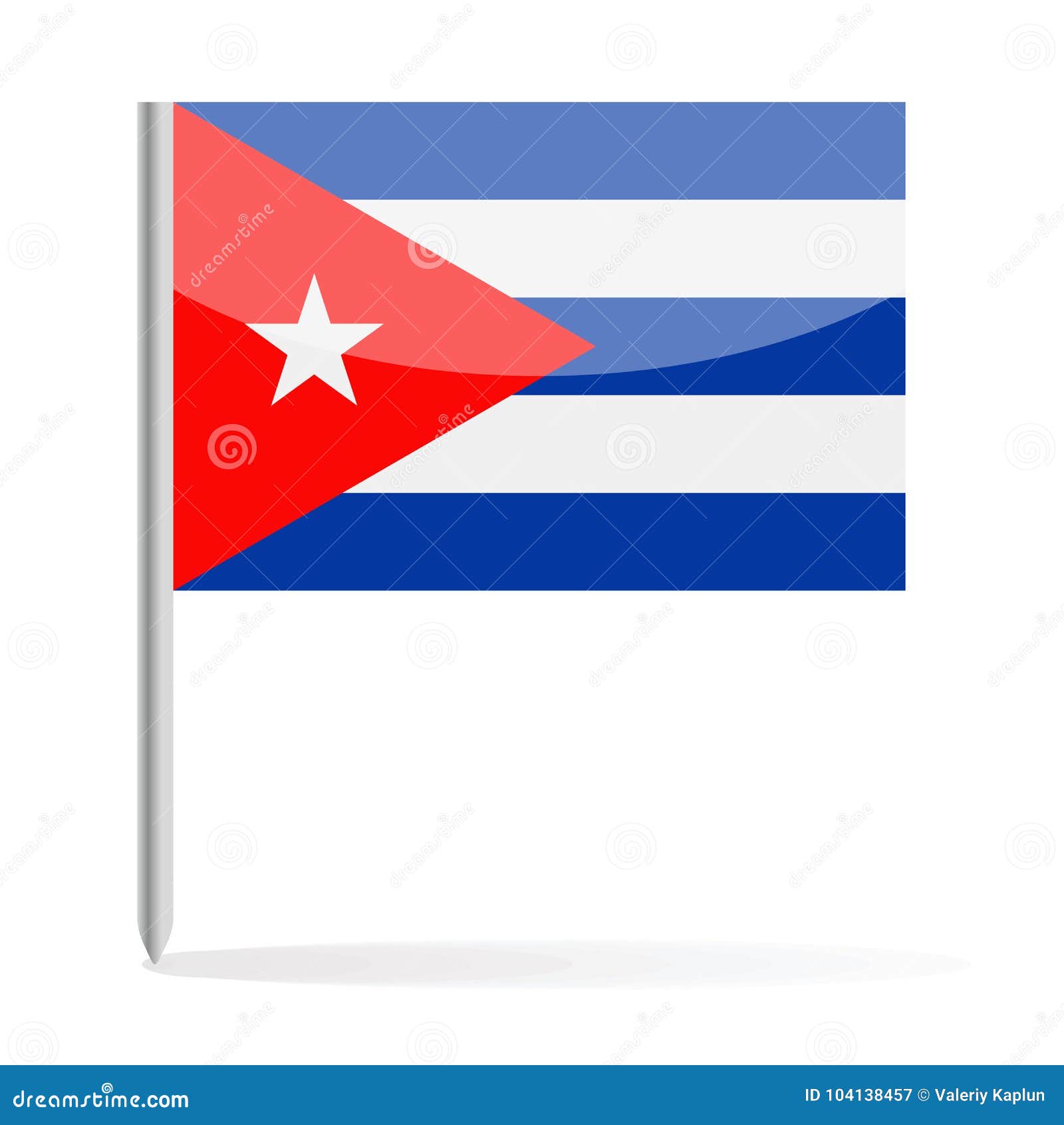 Cuba Flag Pin Vector Icon stock illustration. Illustration of icons ...