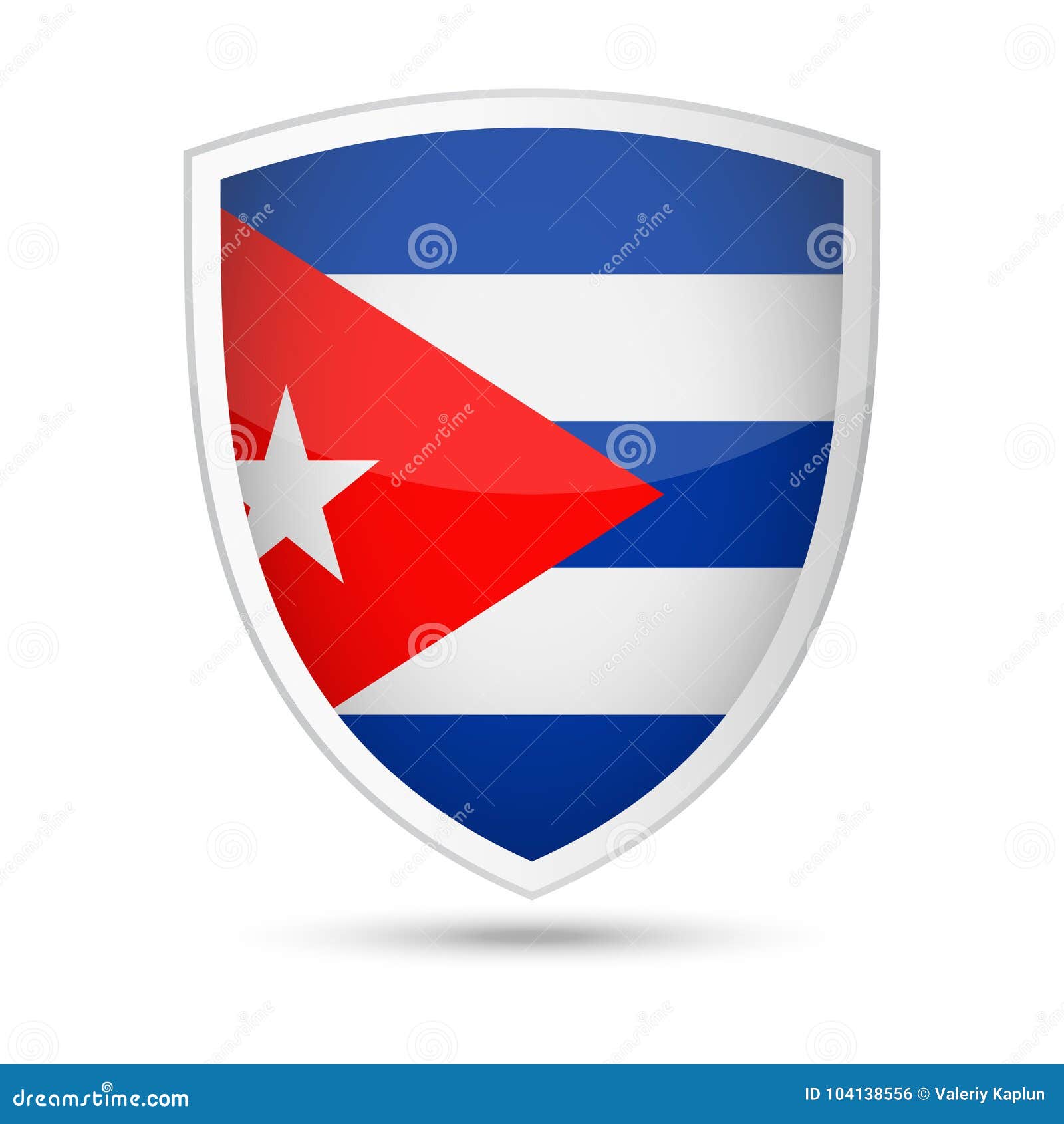 Cuba Flag Vector Shield Icon Stock Illustration - Illustration of badge ...