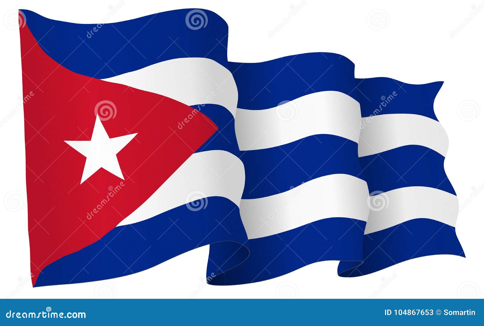 Cuba Flag Waving Vector Illustration Stock Vector - Illustration of ...