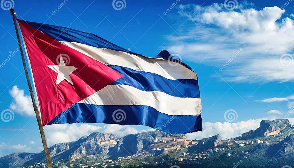 Cuba Flag Waving on the Wind Stock Illustration - Illustration of ...