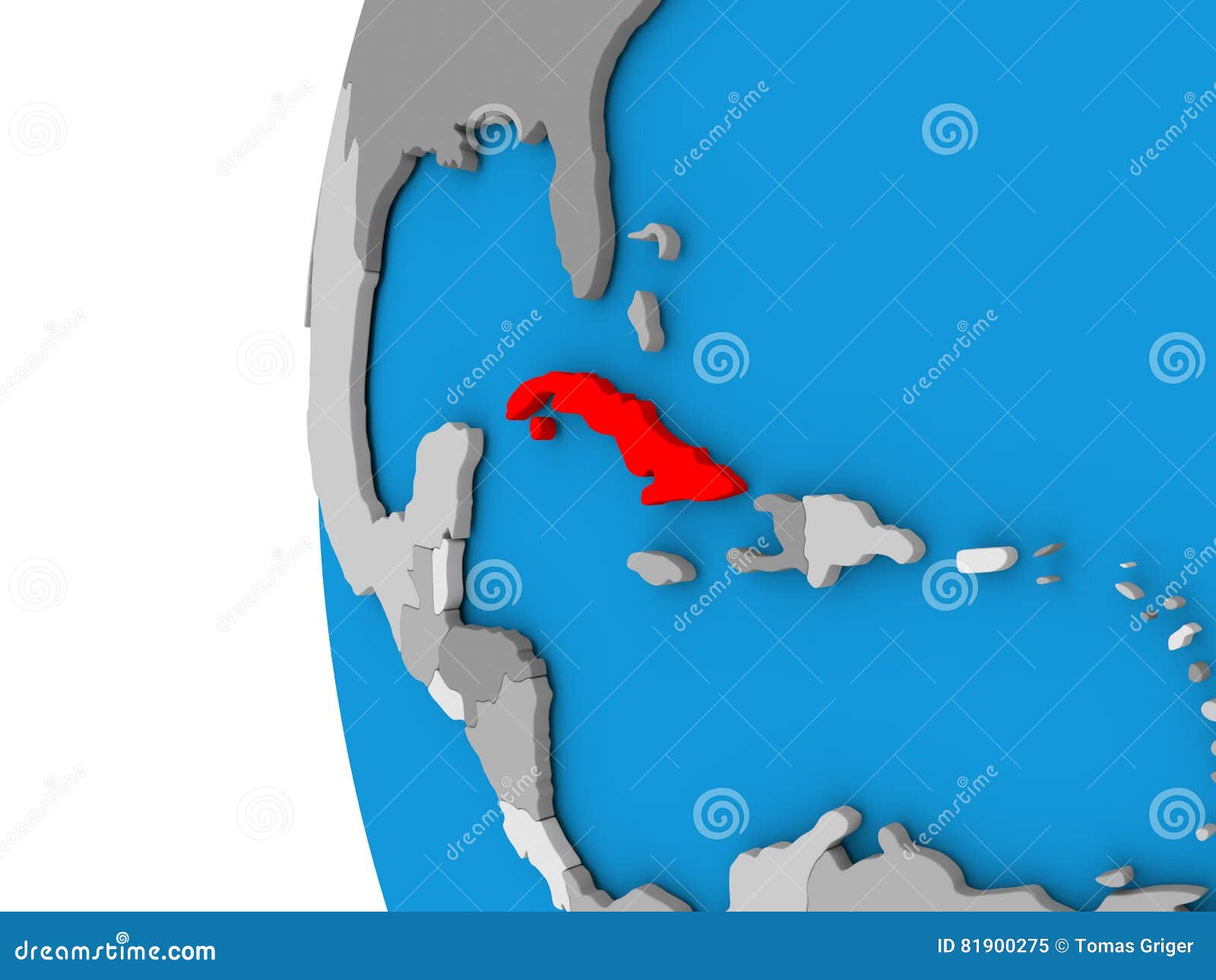 Cuba on globe stock illustration. Illustration of international - 81900275