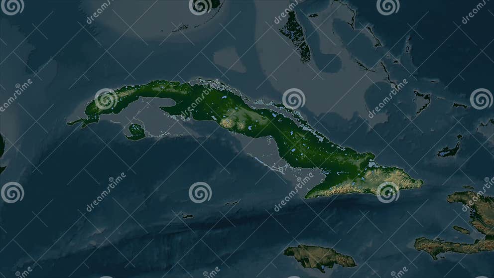 Cuba highlighted. Physical stock illustration. Illustration of region ...