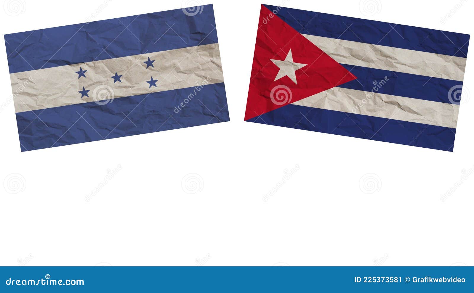 Cuba and Honduras Flags Together Paper Texture Illustration Stock ...