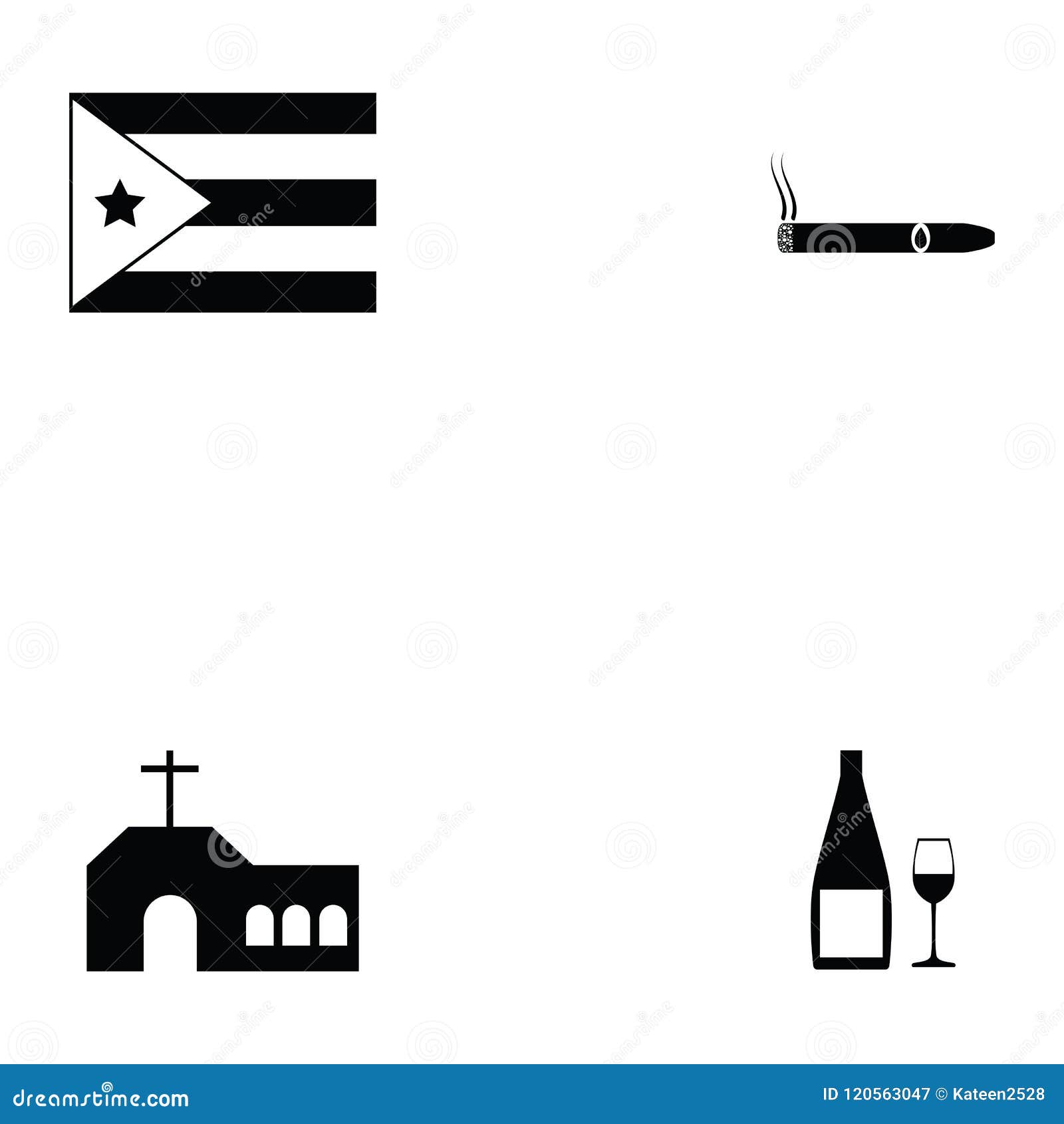 Cuba icon set stock vector. Illustration of havana, tourism - 120563047