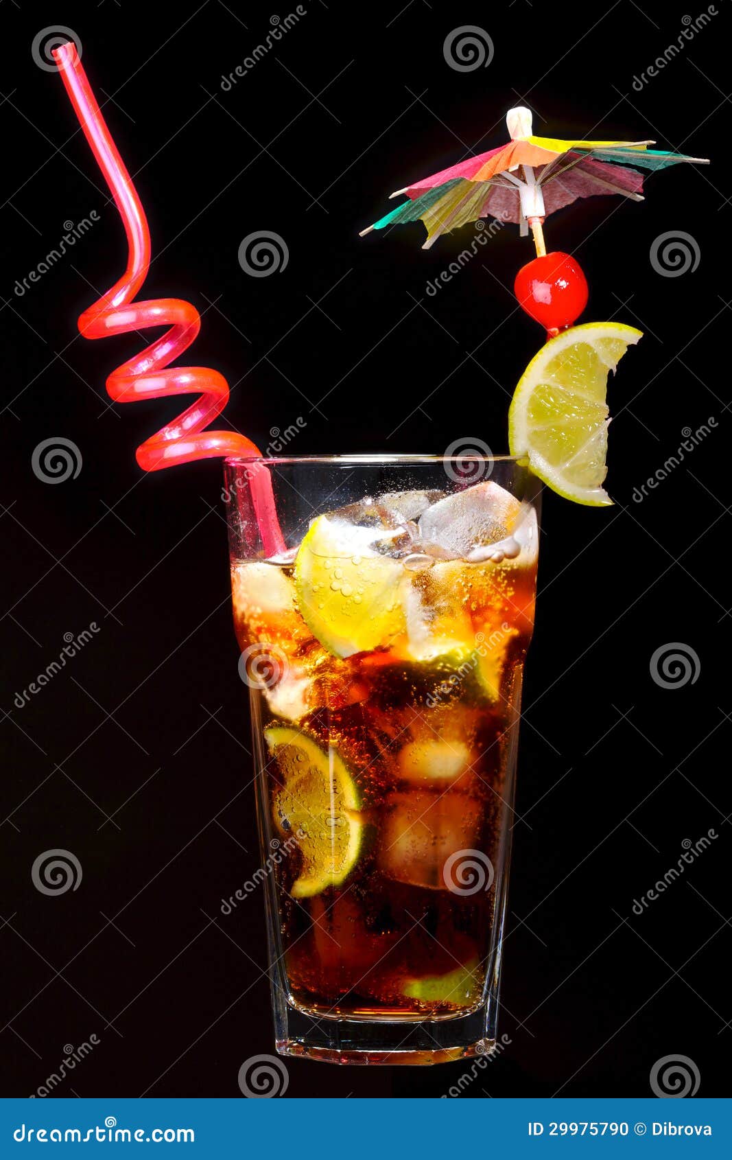 Cuba Libre Cocktail stock photo. Image of cuba, garnish - 29975790