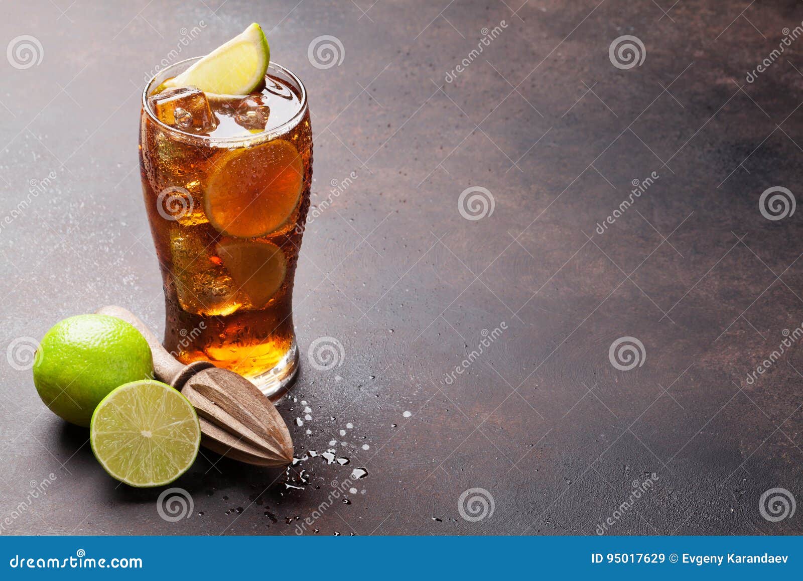 Cuba libre cocktail glass stock image. Image of party - 95017629