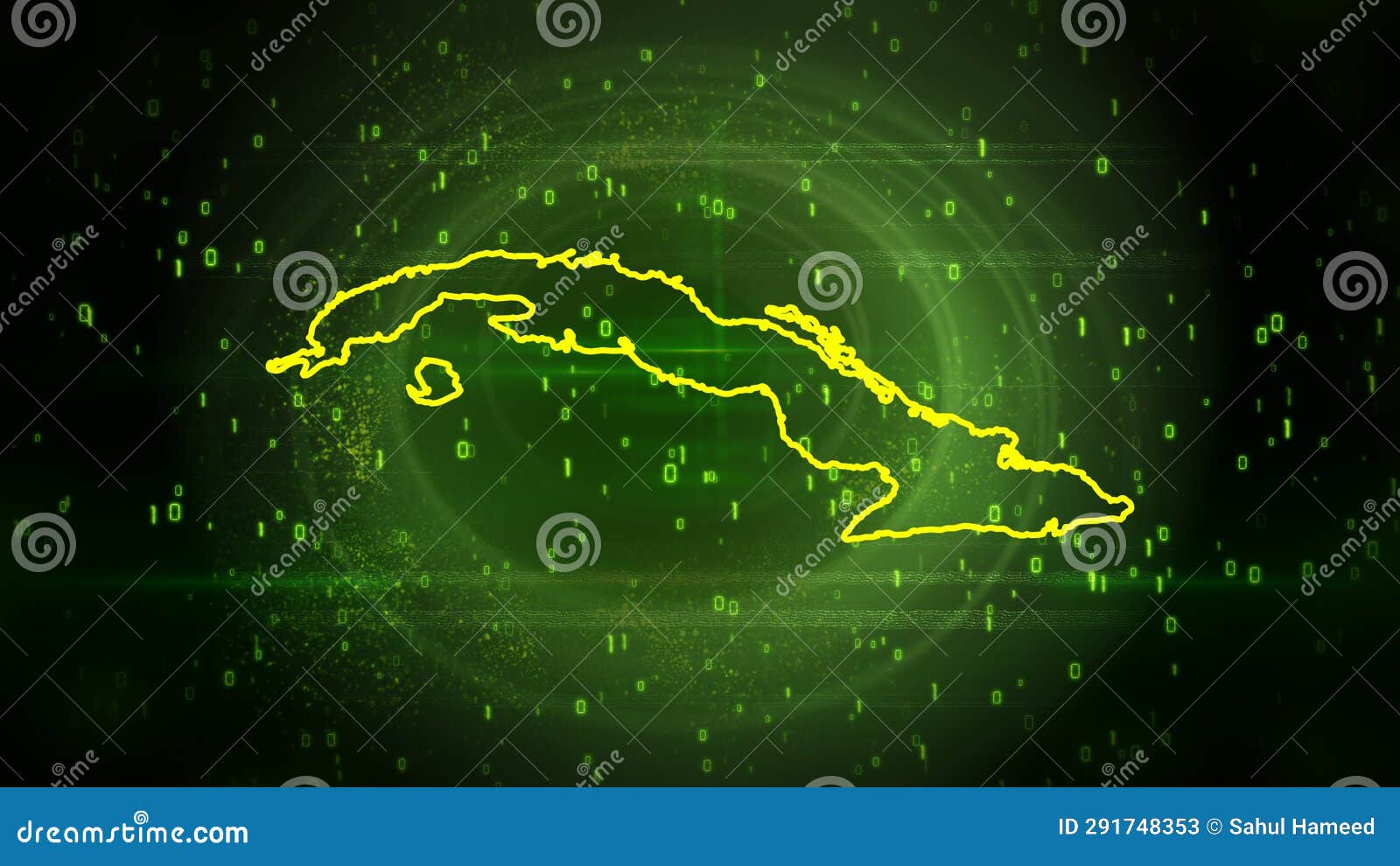 Cuba Map on Digital Background Stock Illustration - Illustration of ...