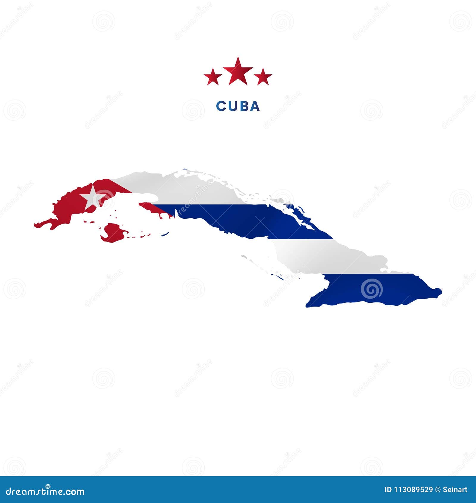 Cuba Map with Waving Flag. Vector Illustration. Stock Illustration ...
