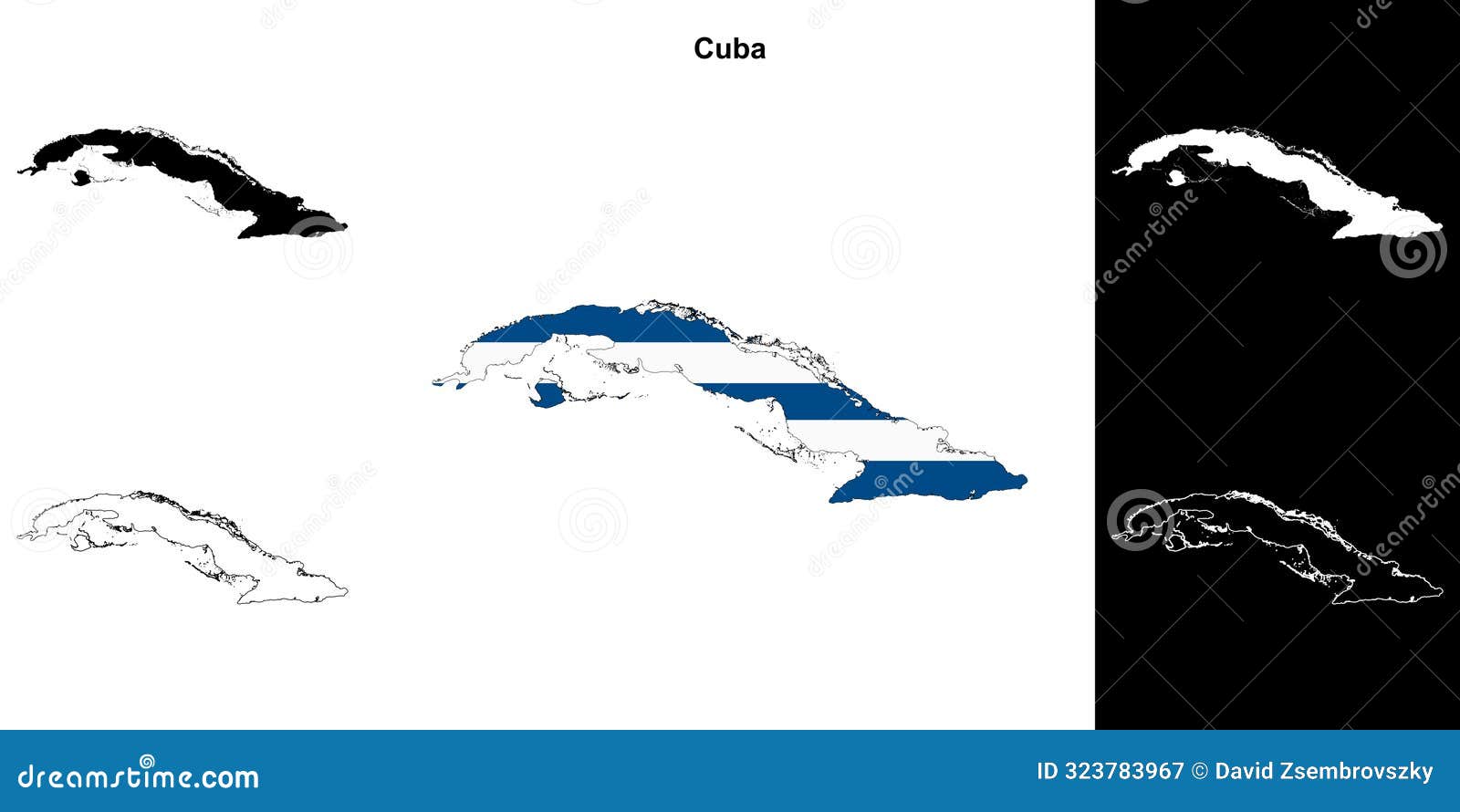 Cuba Outline Map Cartoon Vector | CartoonDealer.com #323783967