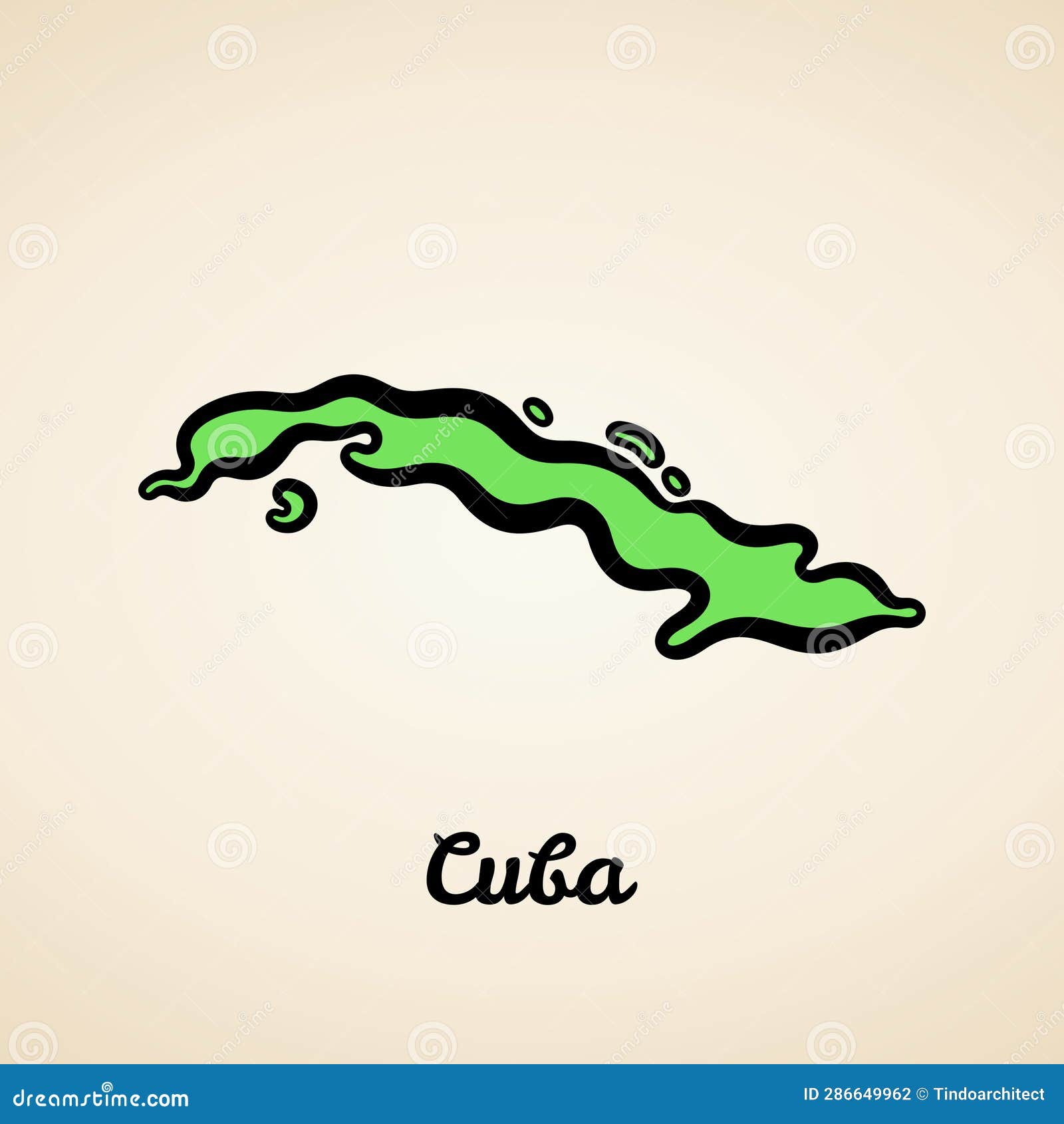 Cuba - Outline Map stock illustration. Illustration of simple - 286649962